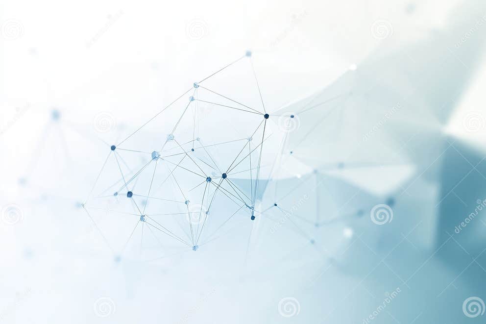 Abstract Blue and White Network with Connected Nodes Stock Illustration ...