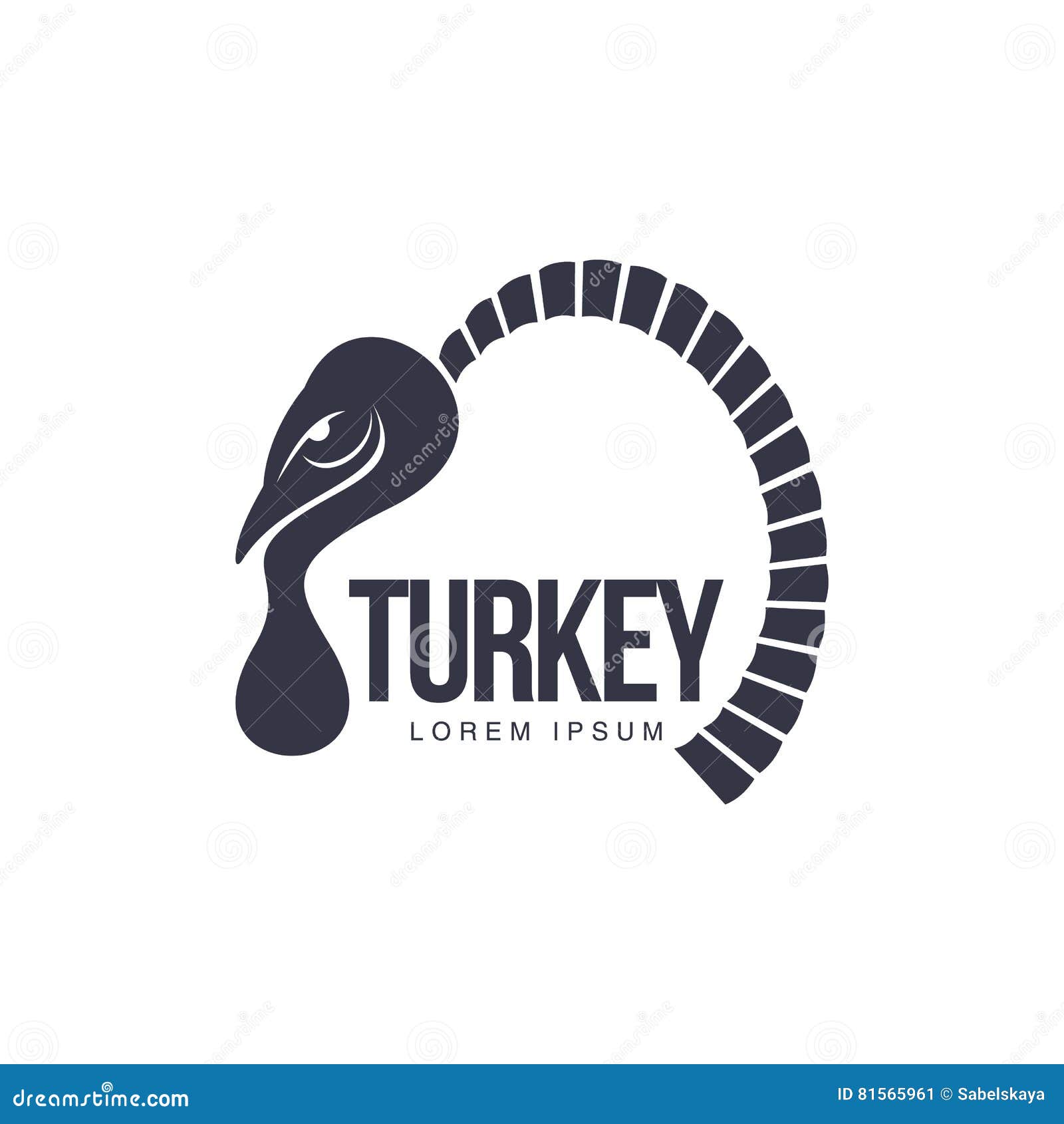 Stylized Abstract Side View Turkey Graphic Logo Template Stock Vector ...