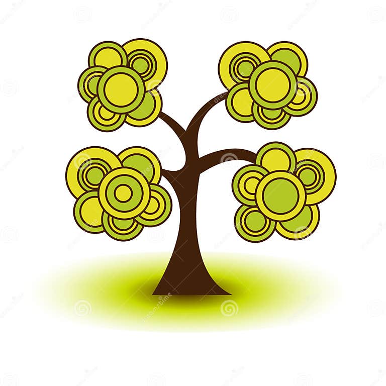 Stylized Abstract Spring Tree Stock Vector - Illustration of botany ...
