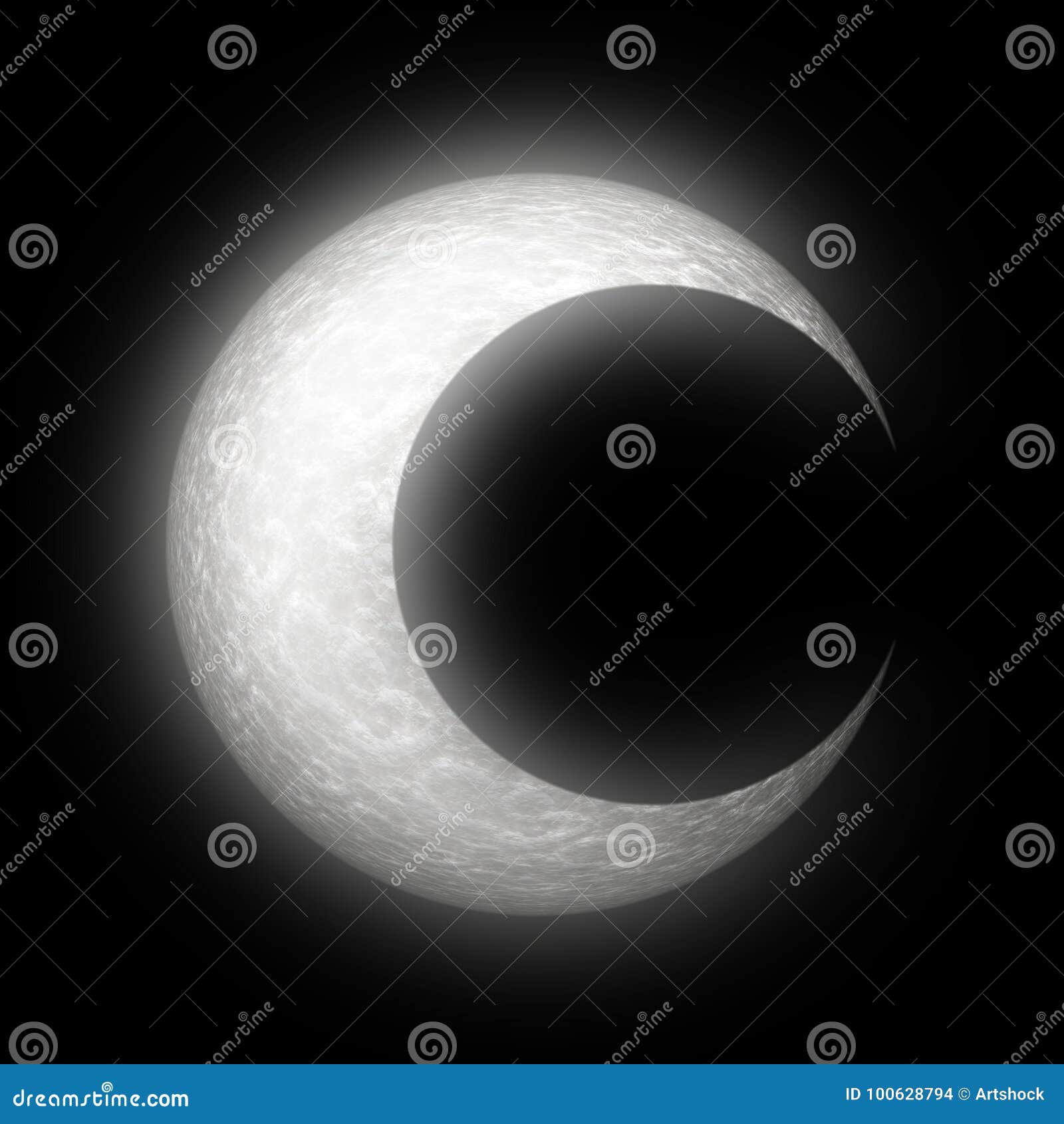 Abstract Crescent Moon stock illustration. Illustration of star - 100628794