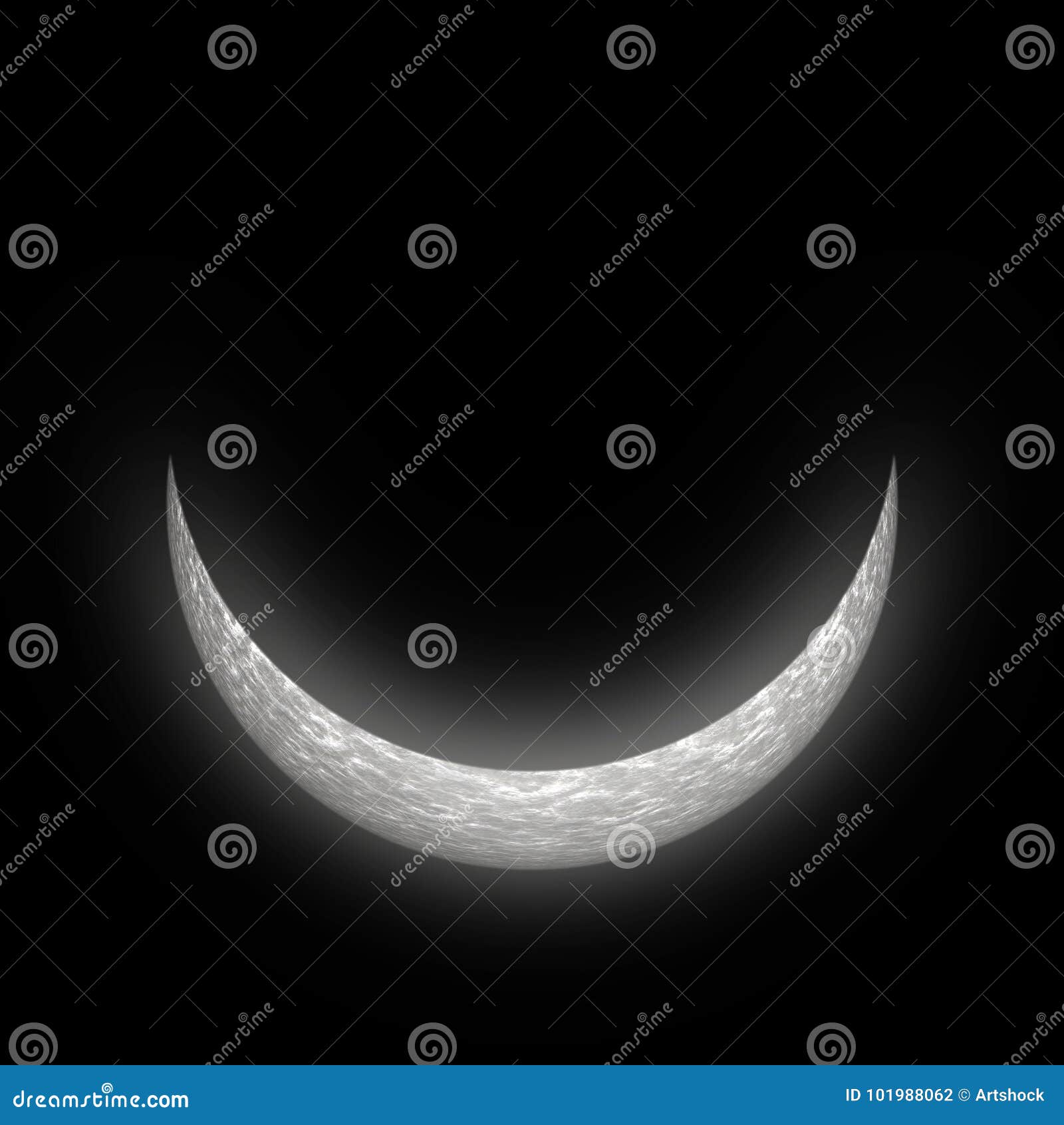 Abstract Crescent Moon stock illustration. Illustration of moonlight ...