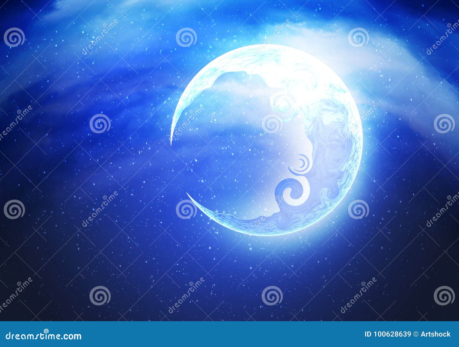Abstract Crescent Moon stock illustration. Illustration of wallpaper ...