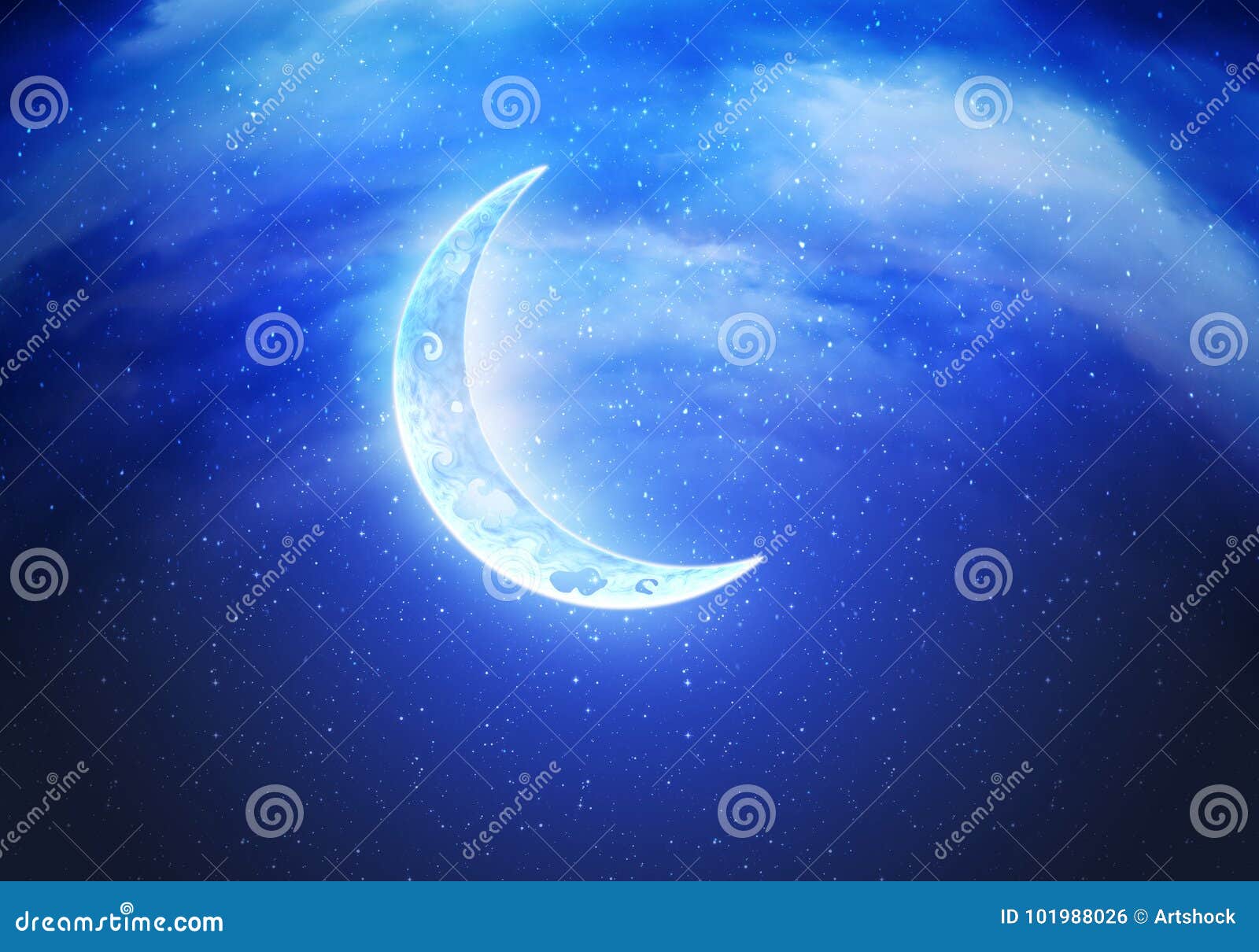 Abstract Crescent Moon stock illustration. Illustration of wallpaper ...