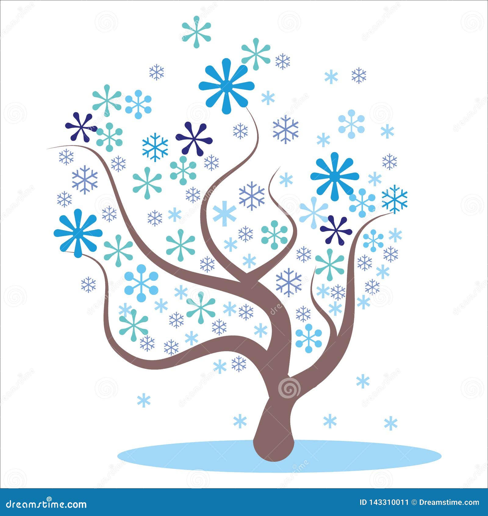 Stylized, Abstract Winter Tree. Stock Vector - Illustration of forest ...