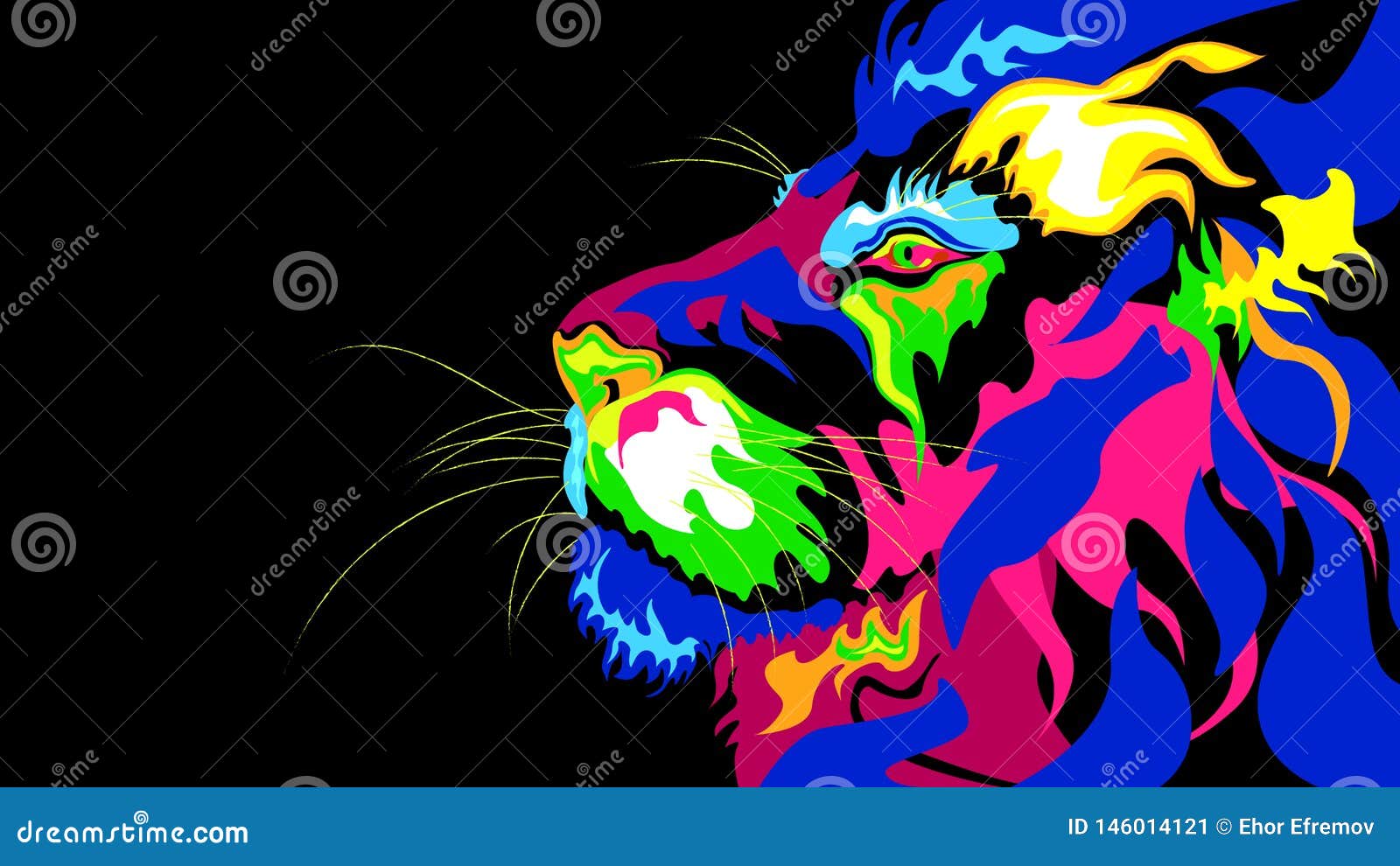 A Stylized Abstraction of a Lion. Stock Vector - Illustration of cool ...