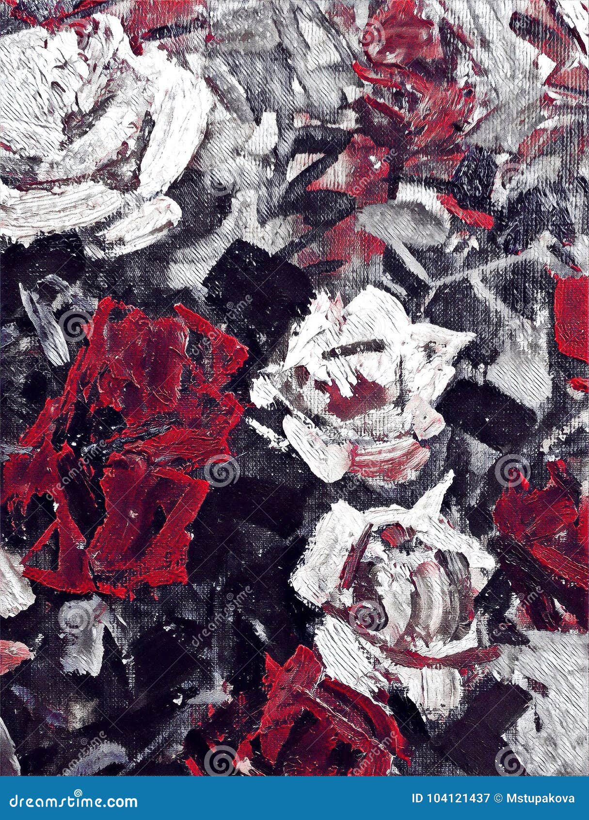 Stylized Acrylic Roses on Textured Canvas Stock Illustration ...