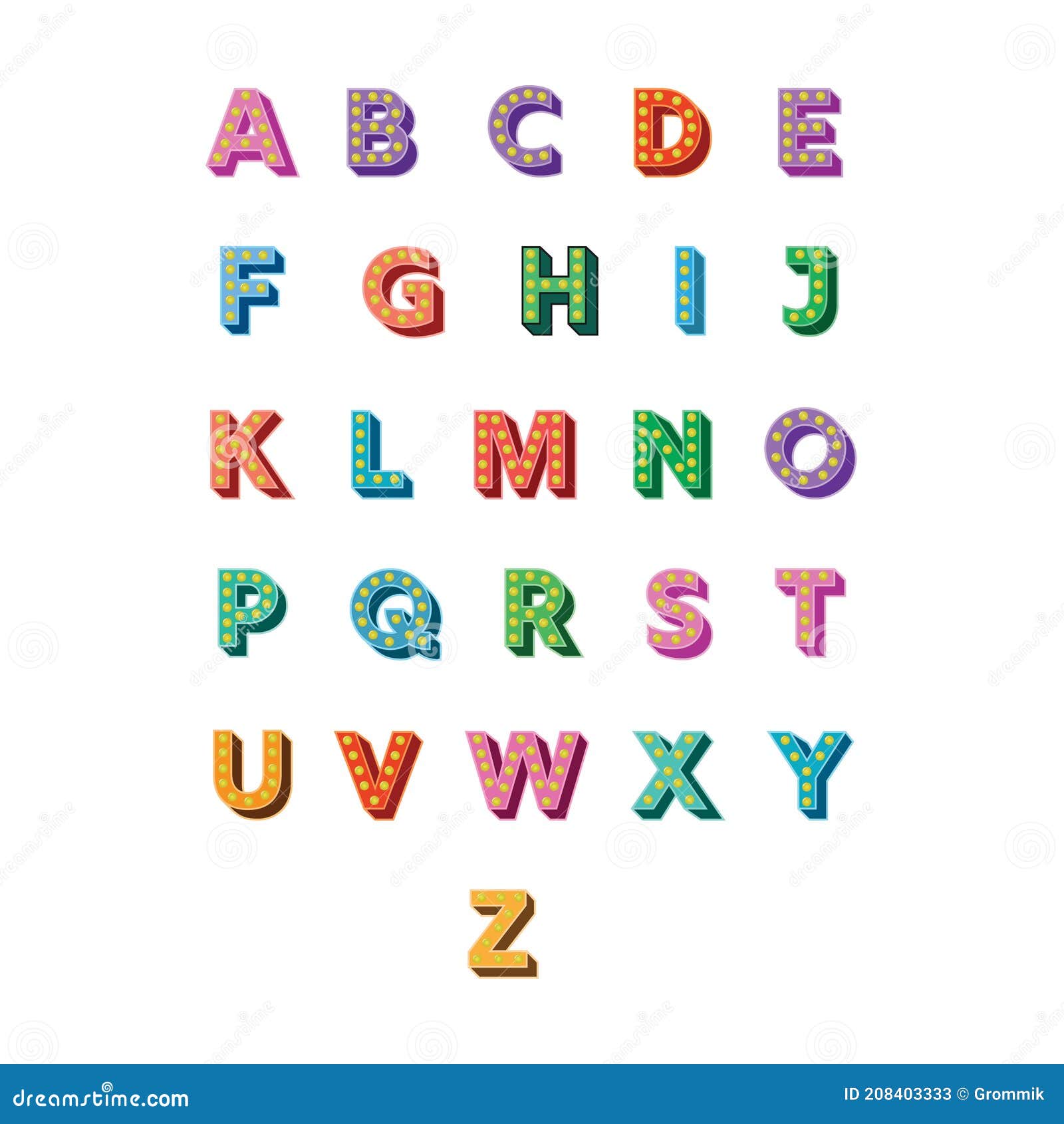 Solemn Alphabet. Blue Metallic Golden Font. Isolated English Alphabet ...