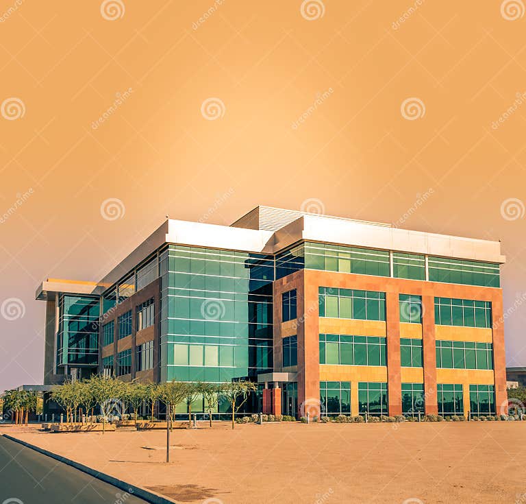Stylized Altered Corporate Modern Office Building Stock Image - Image ...