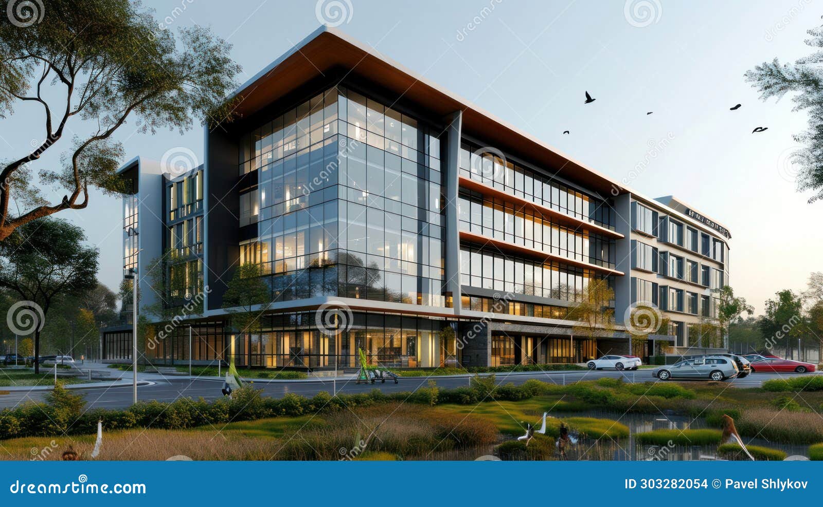 Stylized Altered Generic Corporate Modern Office Building Stock Photo ...