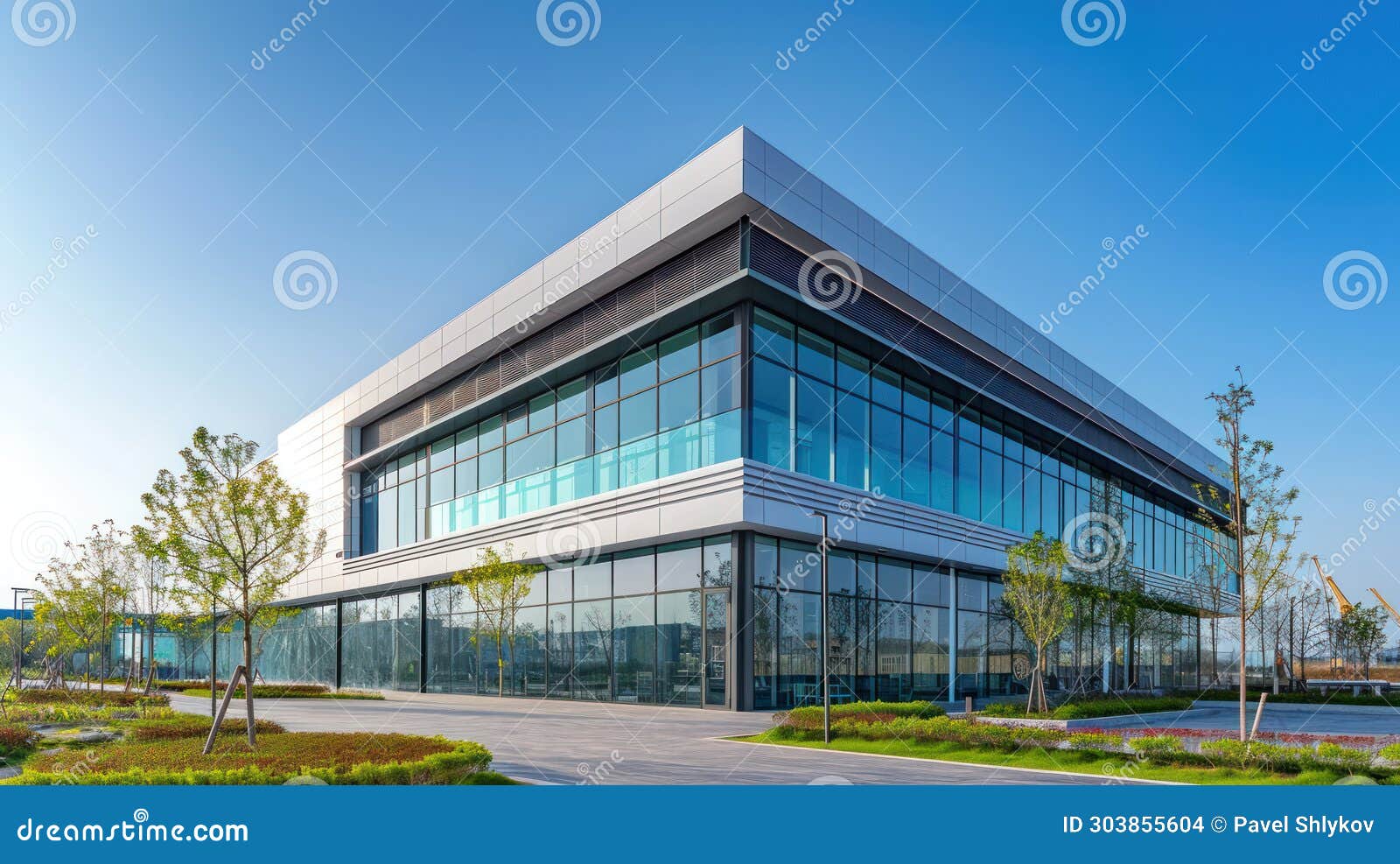 Stylized Altered Generic Corporate R and D Modern Office Building Stock ...