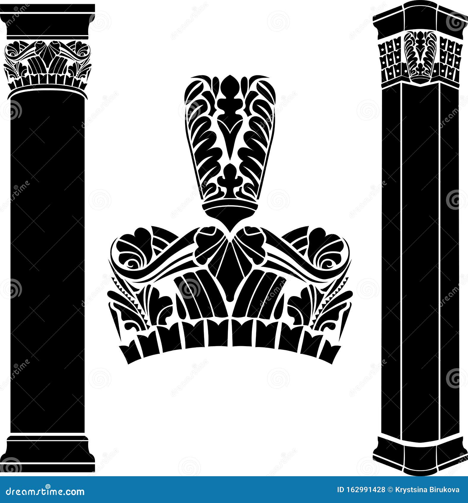 Stylized Ancient Medieval Columns Stock Vector - Illustration of ...