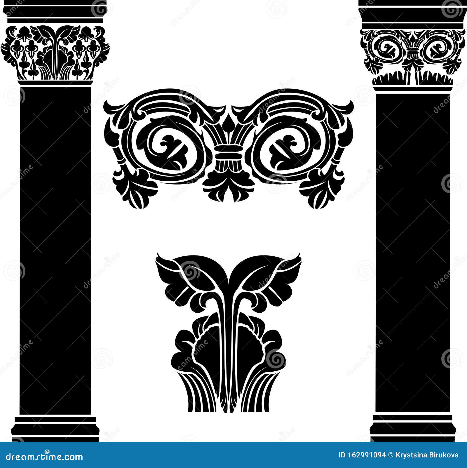 Stylized Ancient Medieval Columns Stock Vector - Illustration of royal ...