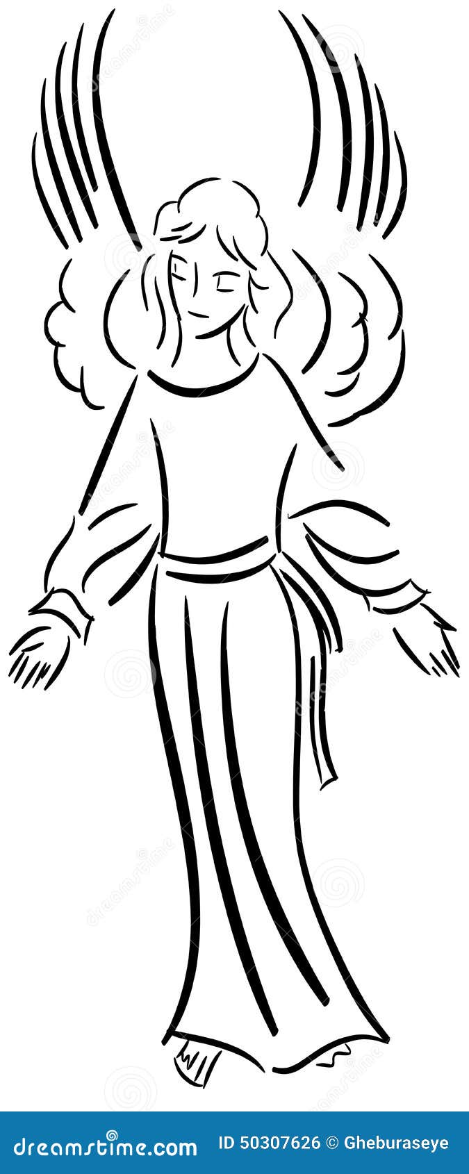 Stylized Angel in Black Isolated Stock Vector - Illustration of people ...