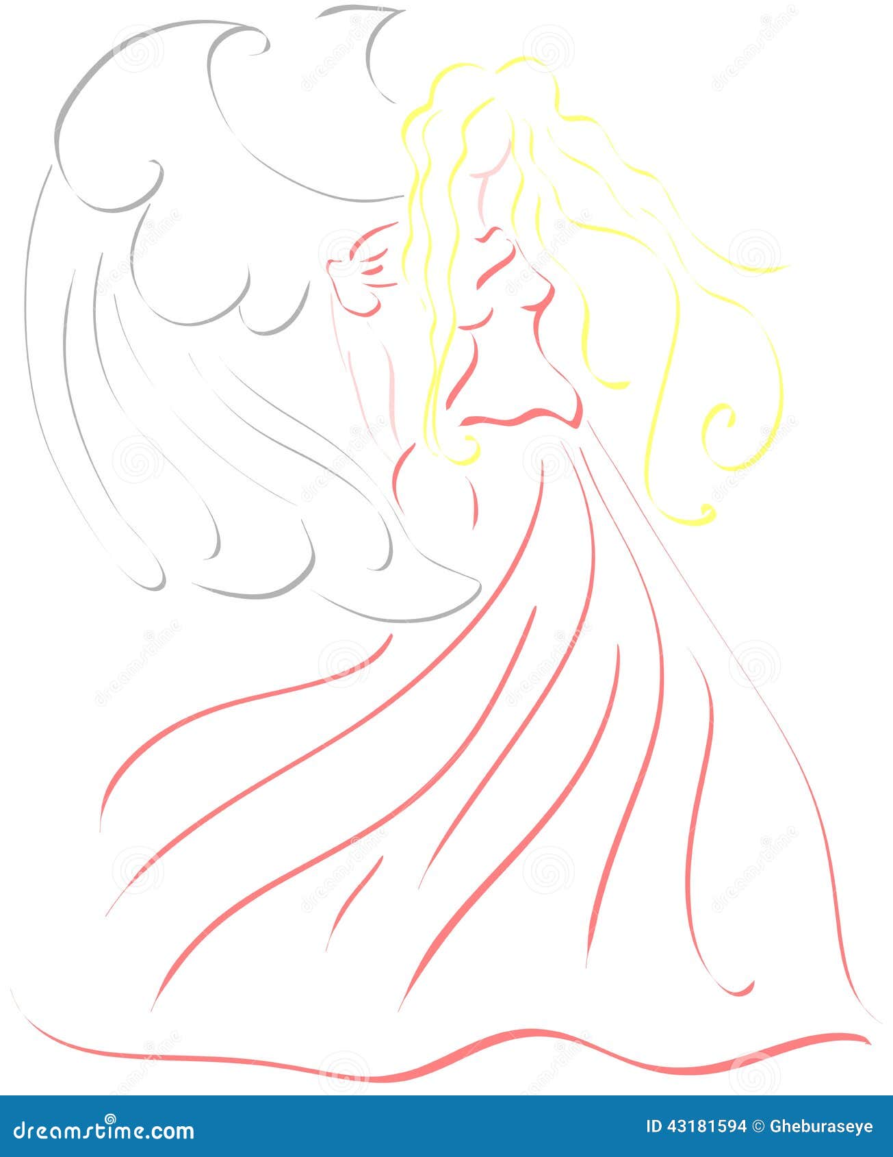 Stylized Angel isolated stock illustration. Illustration of archangel ...