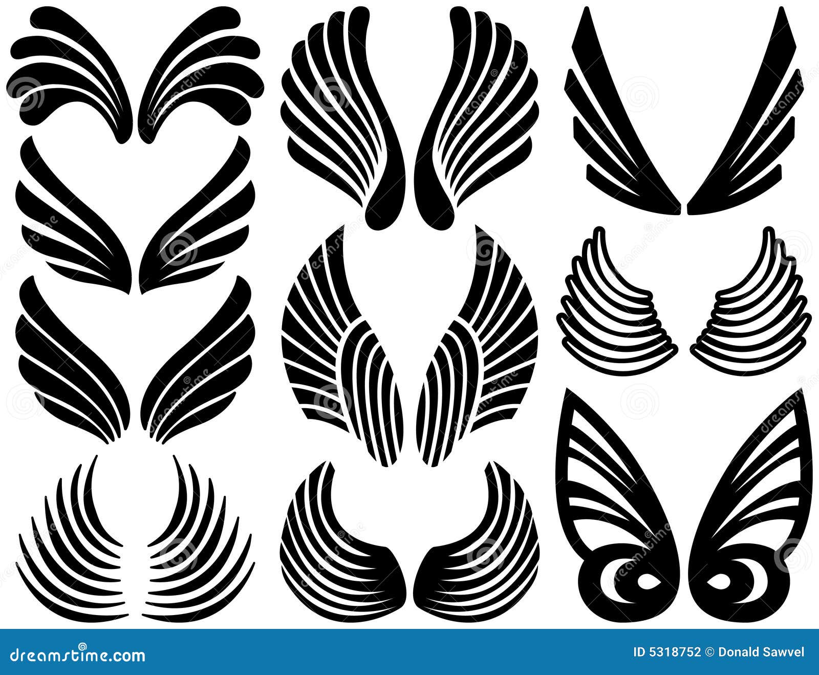 Stylized Angel Wings stock vector. Illustration of feathered - 5318752