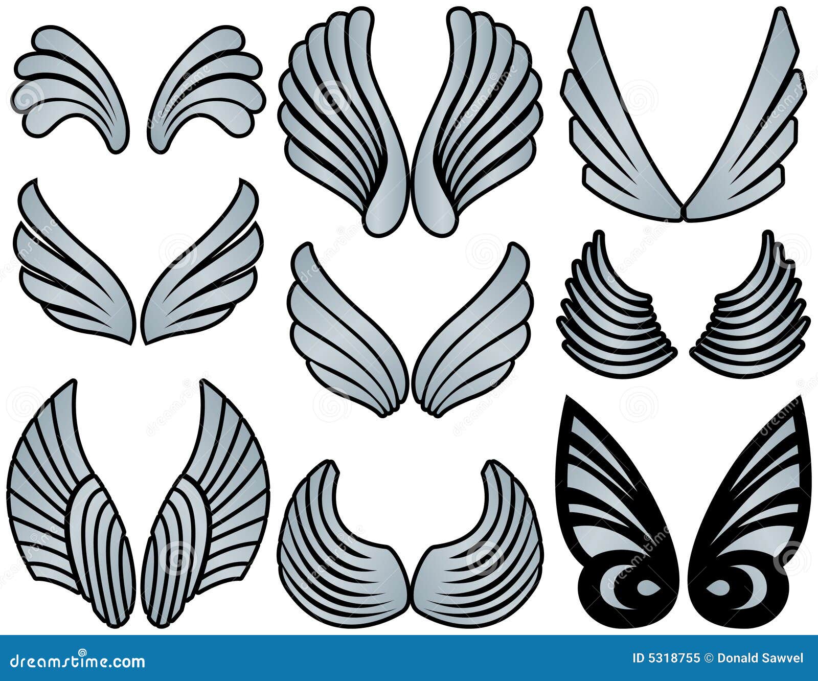 Stylized Angel Wings stock vector. Illustration of fantasy - 5318755