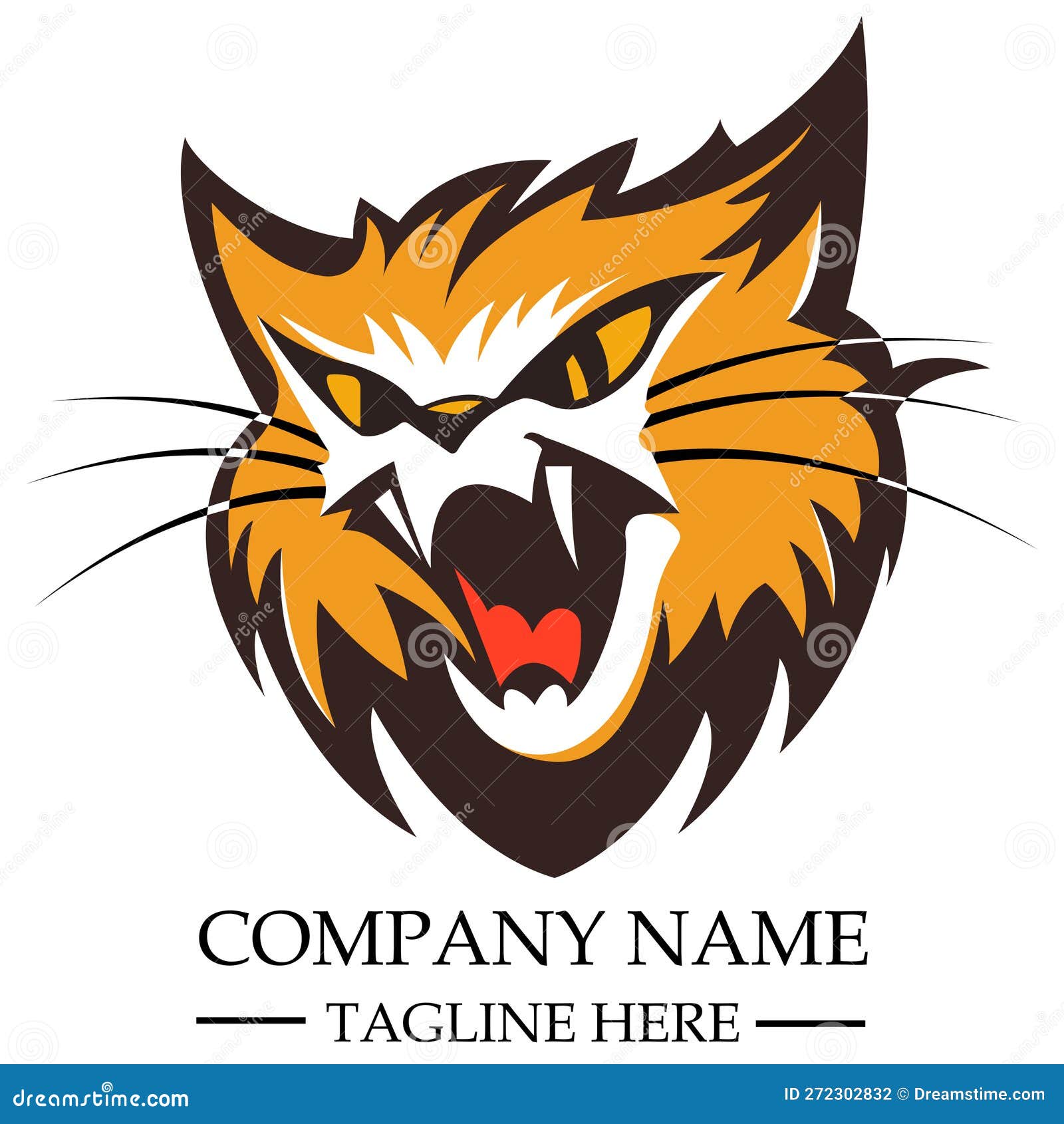 Stylized Angry Cat. Vector Illustration, Logo Template Stock Vector ...