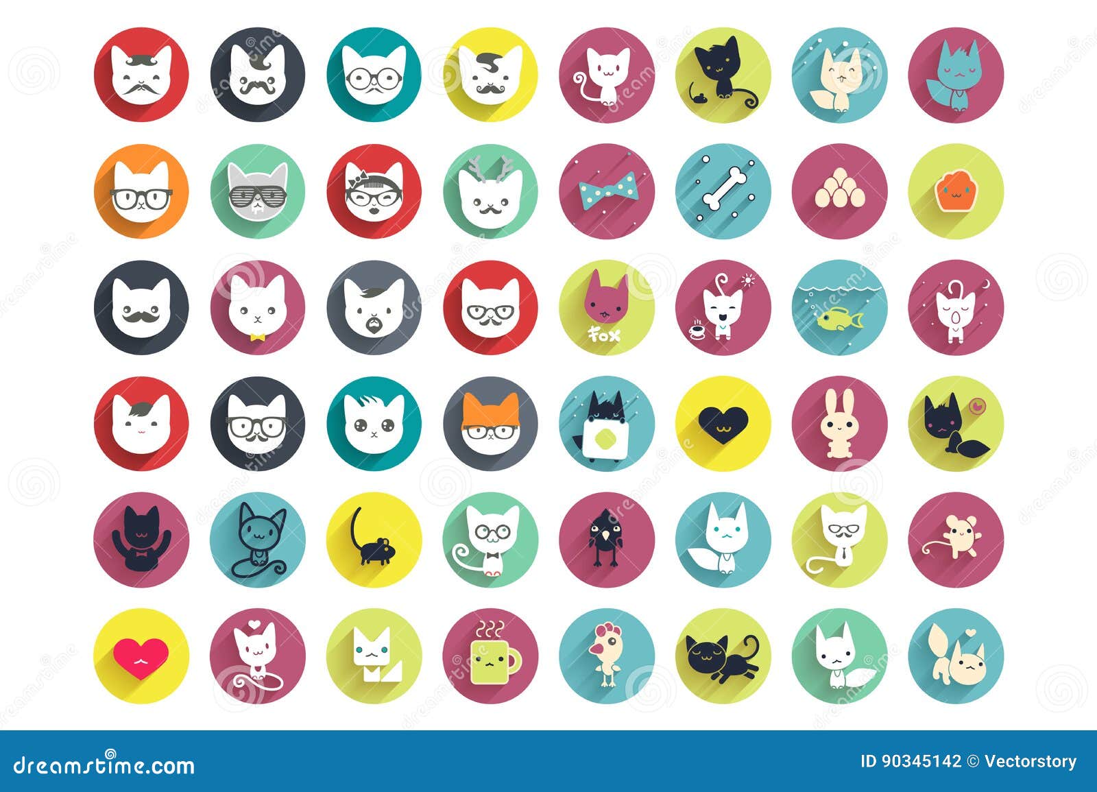 Stylized Animal Avatar Set. Vector Illustration | CartoonDealer.com ...