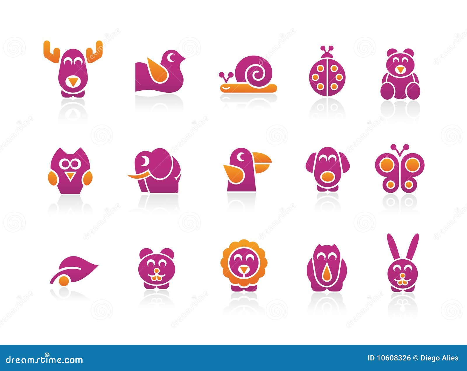 Stylized Animals 2 stock vector. Illustration of elephant - 10608326