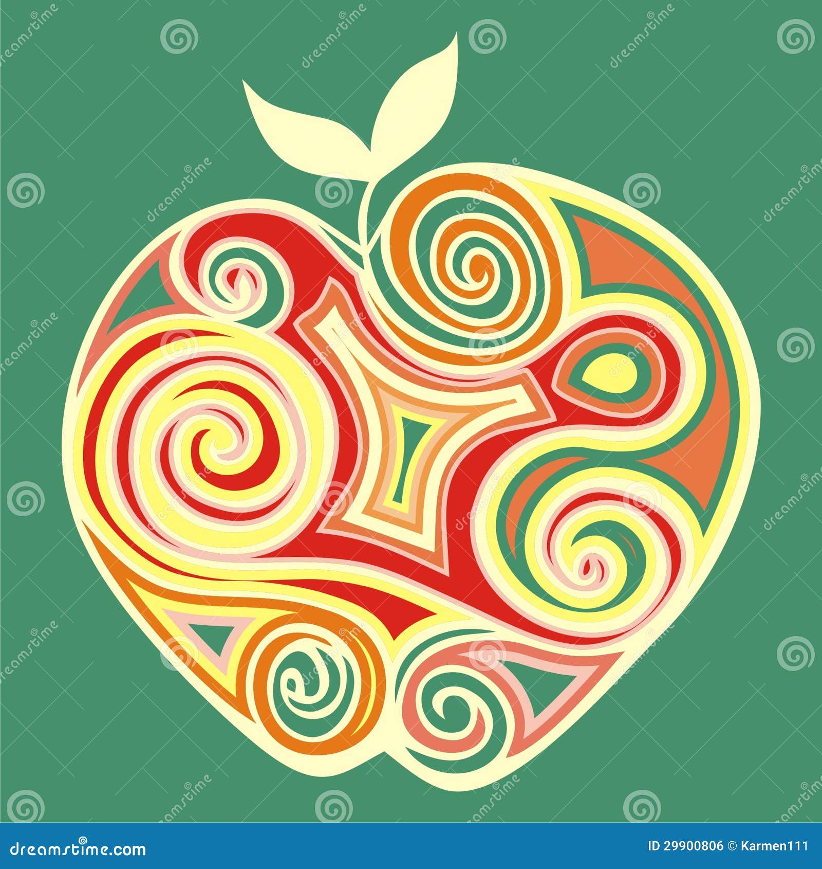 Stylized apple stock vector. Illustration of green, symbol - 29900806