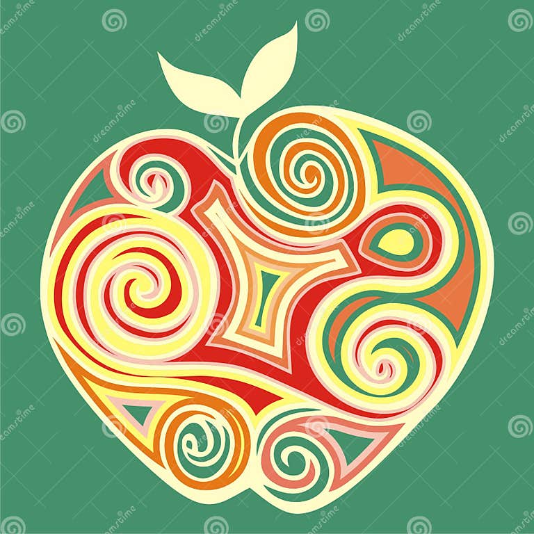 Stylized apple stock vector. Illustration of green, symbol - 29900806