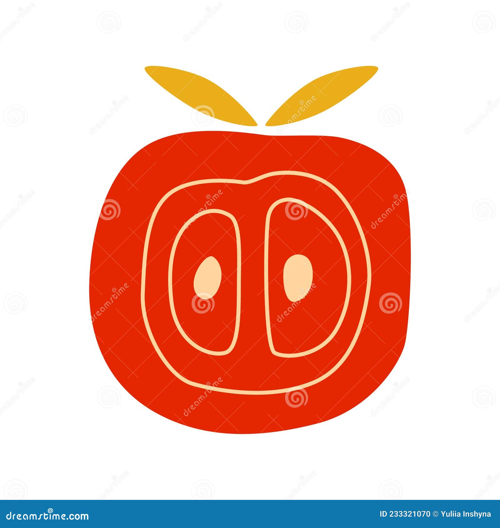 Stylized Apple, Flat Design Stock Vector - Illustration of isolated ...