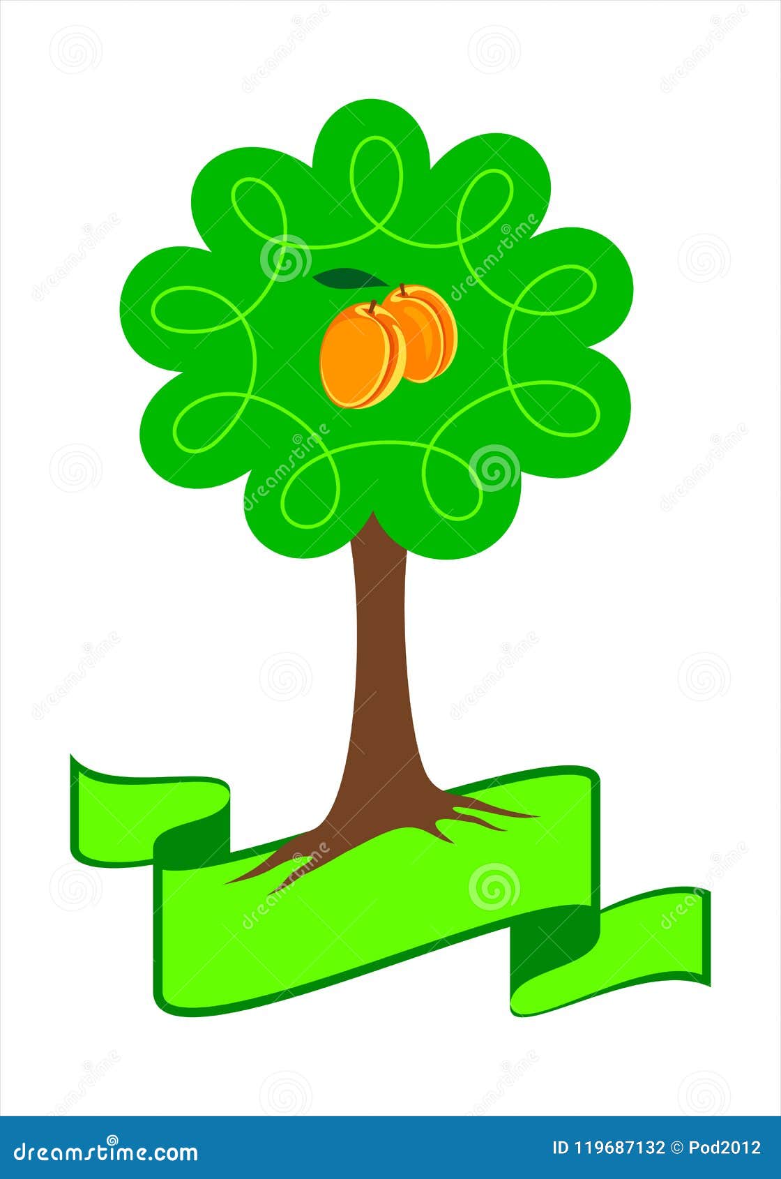Stylized Apricot Tree Logo. Stock Vector - Illustration of icon, sign ...