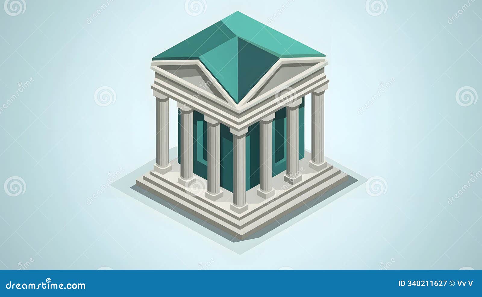 A Stylized Architectural Structure With Golden Accents And A Black ...