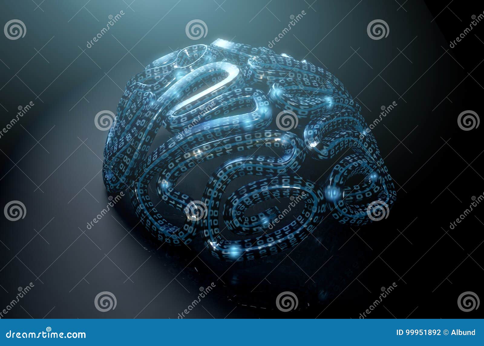 Stylized Artificial Intelligence Brain Stock Illustration ...