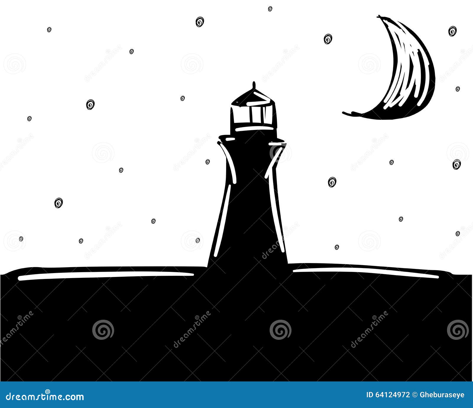 Stylized Artistic Lighthouse Illustration Stock Vector - Illustration ...