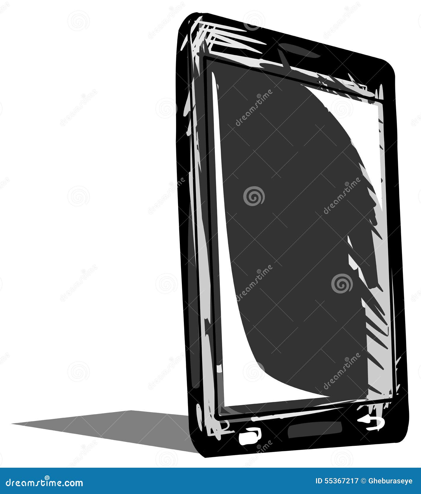 Stylized Artistic Smartphone in Grey Tones Stock Vector - Illustration ...