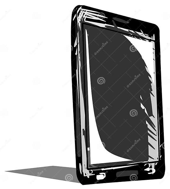 Stylized Artistic Smartphone in Grey Tones Stock Vector - Illustration ...