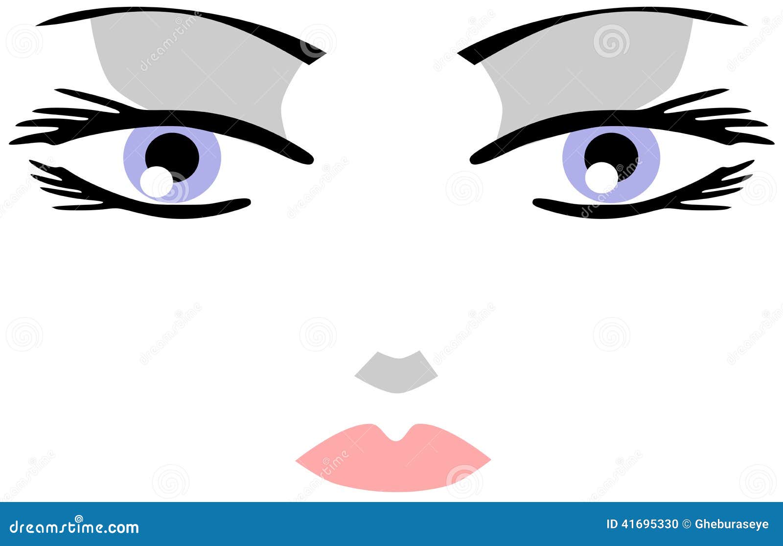 Stylized Artistic Woman Face Isolated Stock Illustration - Illustration ...