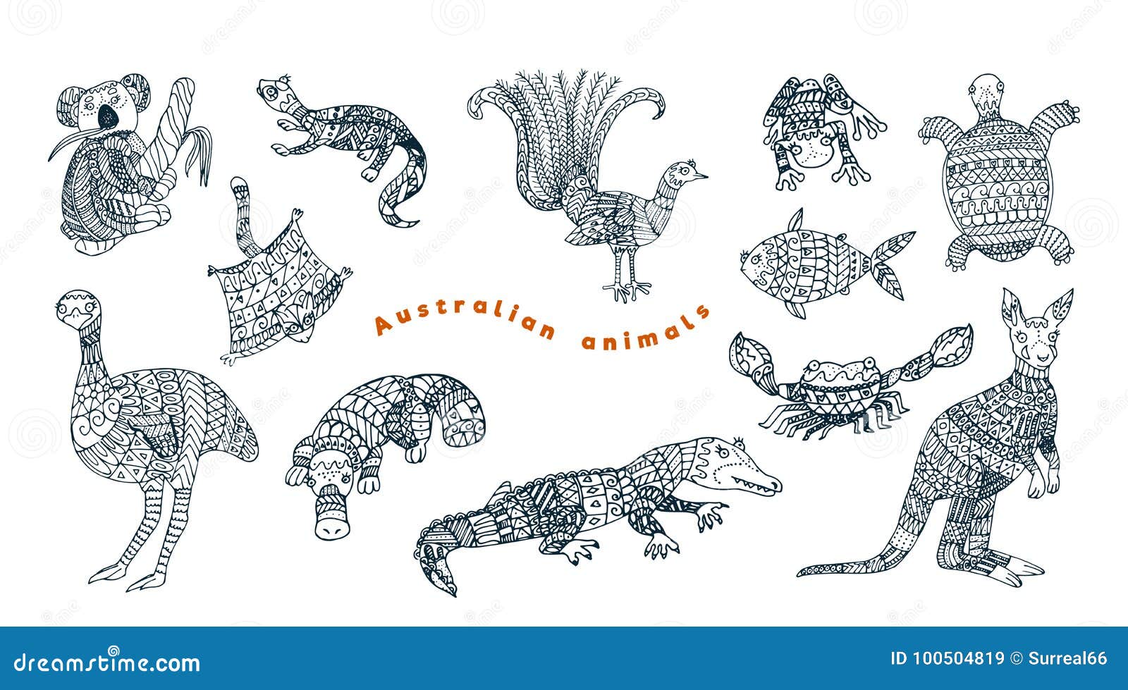 Zentangle Platypus Head Totem For Adult Anti Stress Vector Illustration ...