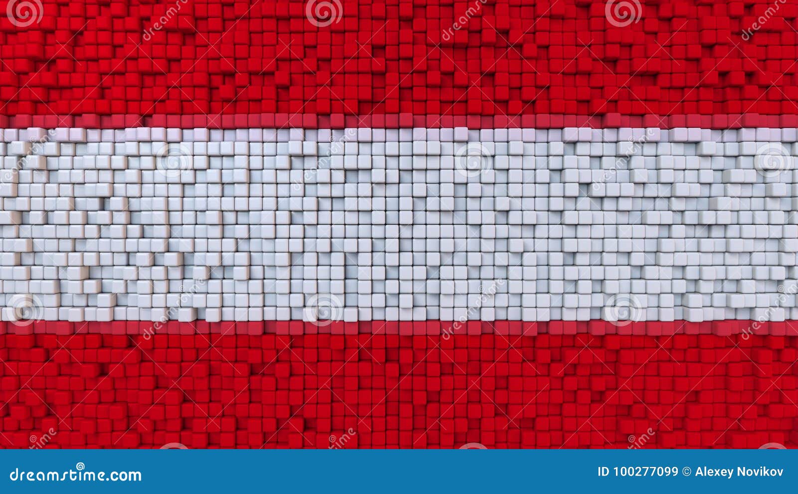 Stylized Mosaic Flag of Austria Made of Pixels, 3D Rendering Stock ...
