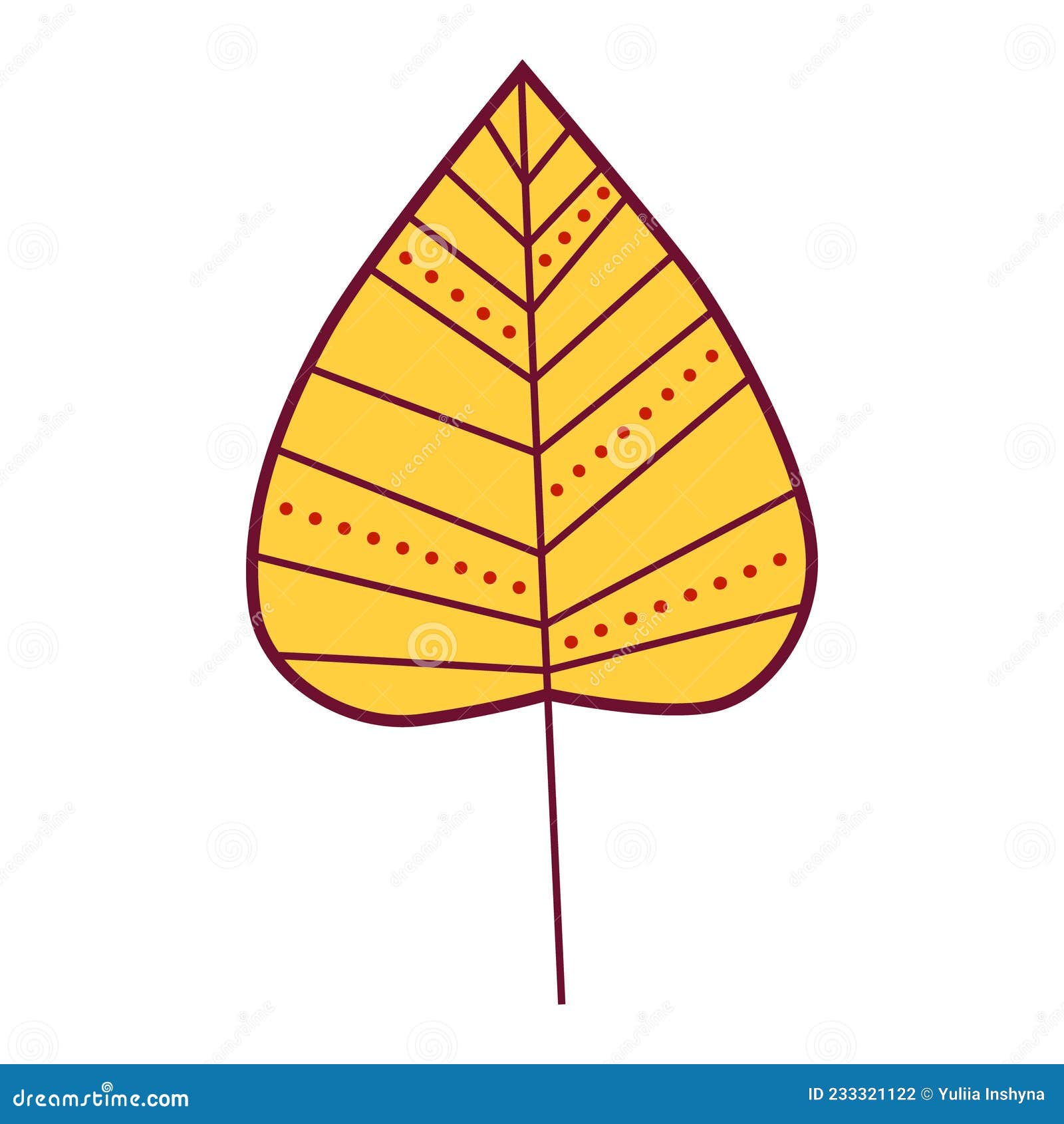 Stylized Autumn Leaf, Flat Design Stock Vector - Illustration of leaf ...
