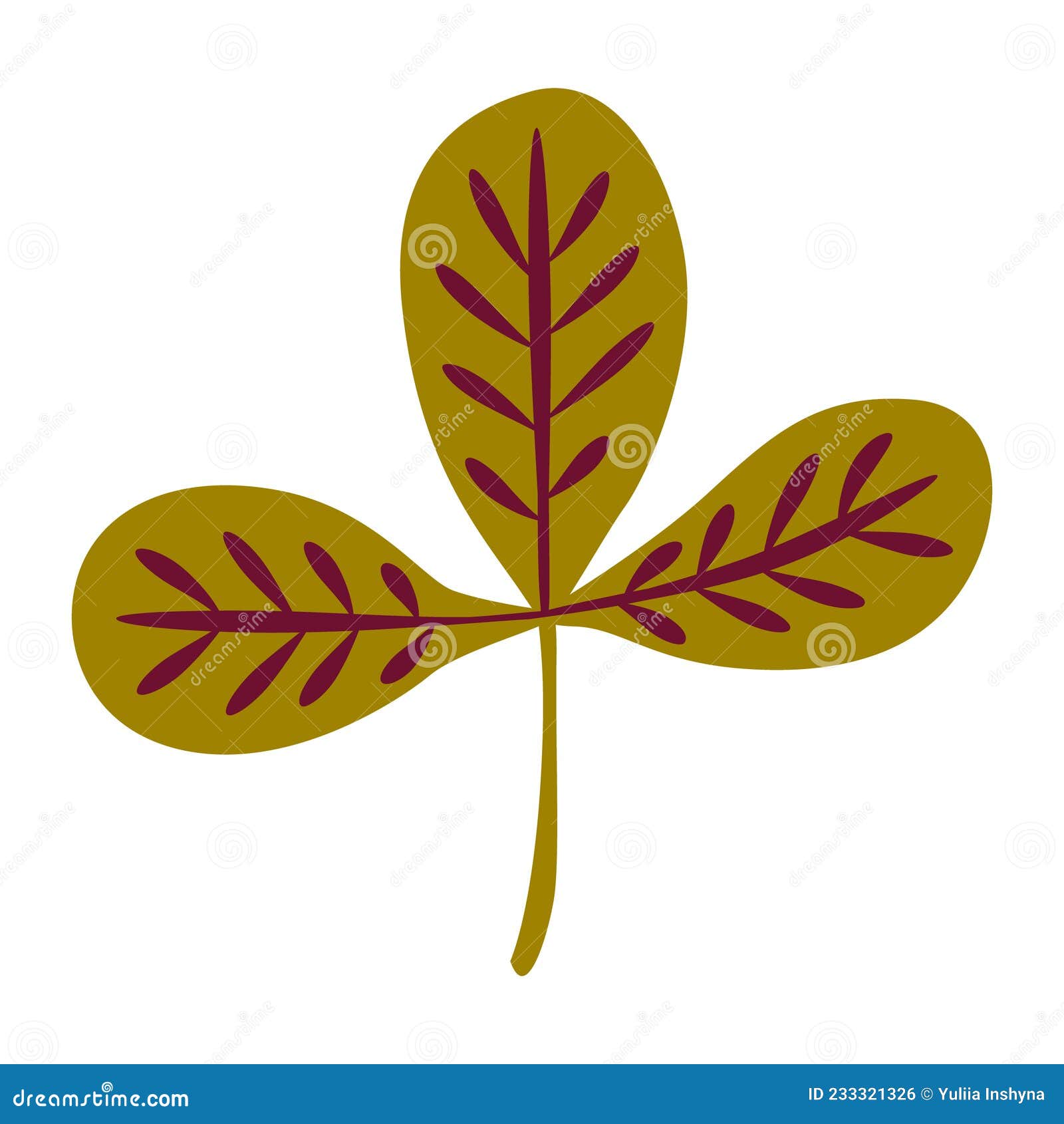 Stylized Autumn Leaf, Flat Design Stock Vector - Illustration of ...