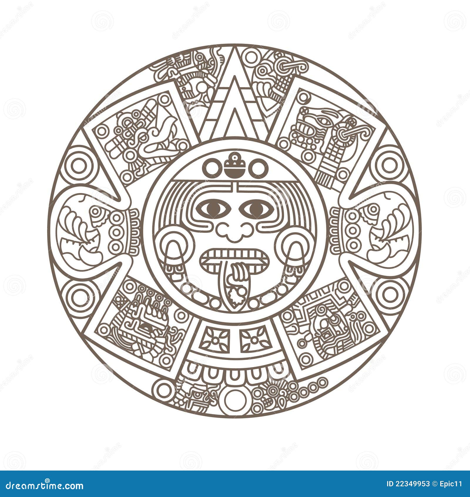 Stylized Aztec Calendar stock vector. Illustration of culture - 22349953 Stylized Aztec Calendar stock vector. Illustration of culture - 22349953