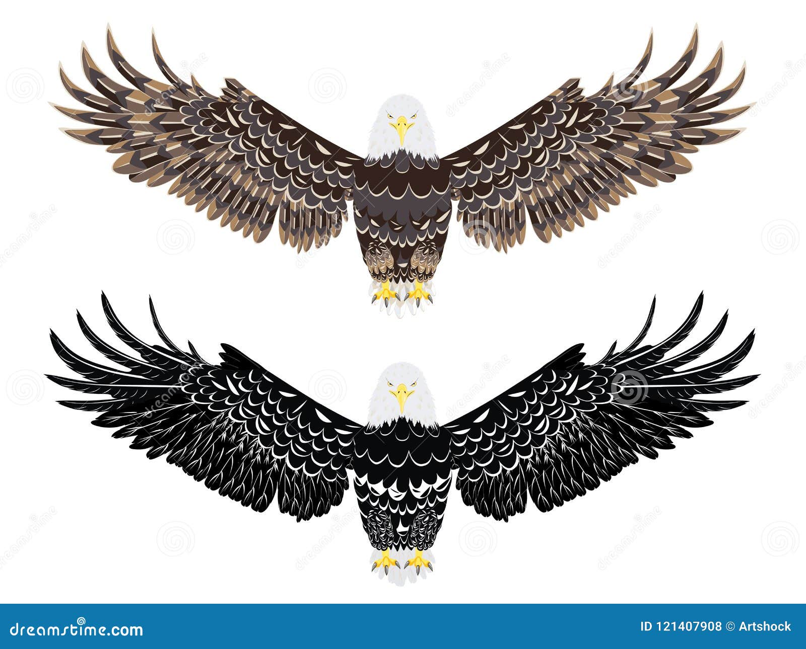 Stylized bald eagle stock vector. Illustration of brown - 121407908