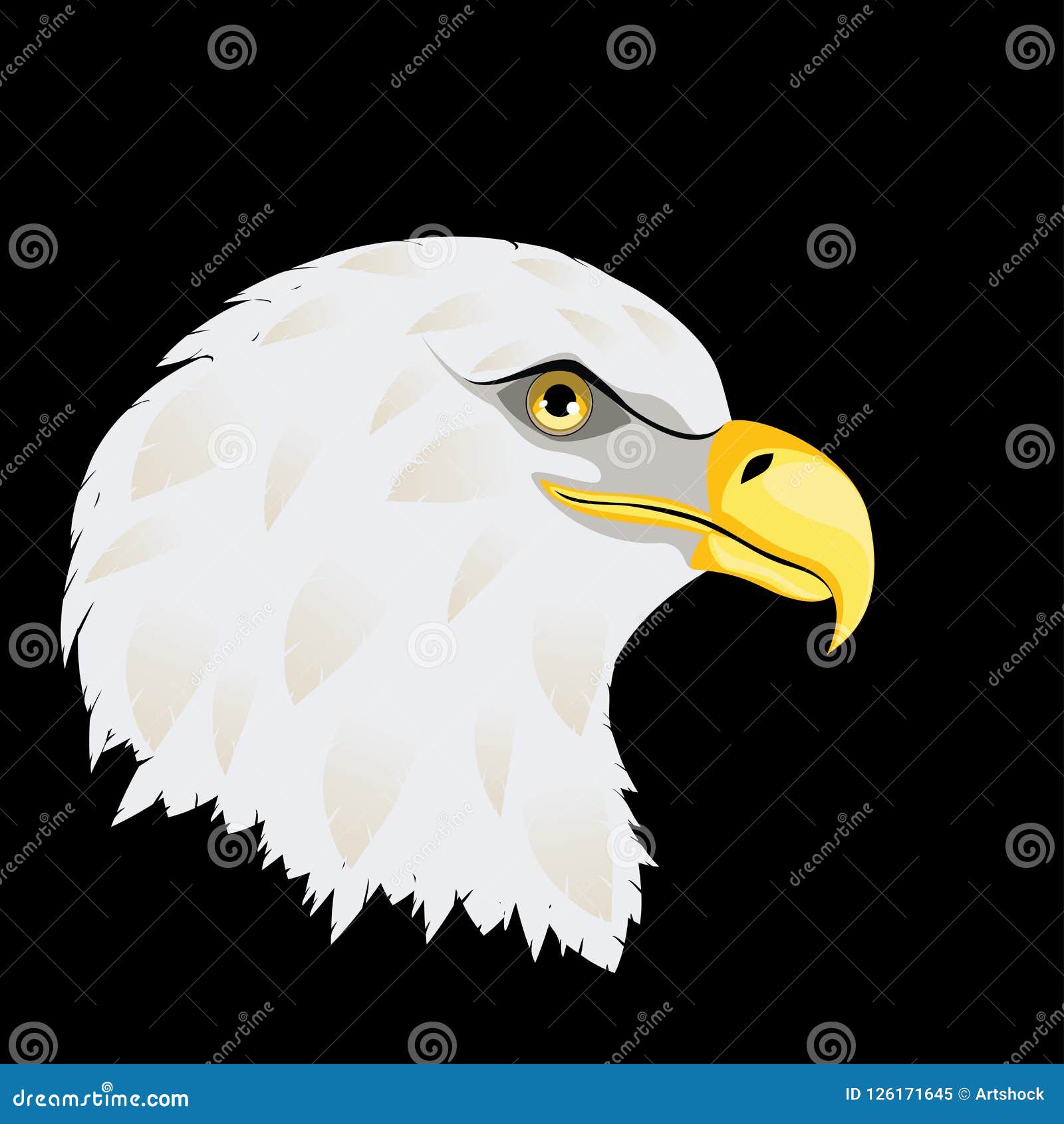 Stylized bald eagle head stock vector. Illustration of symbol - 126171645