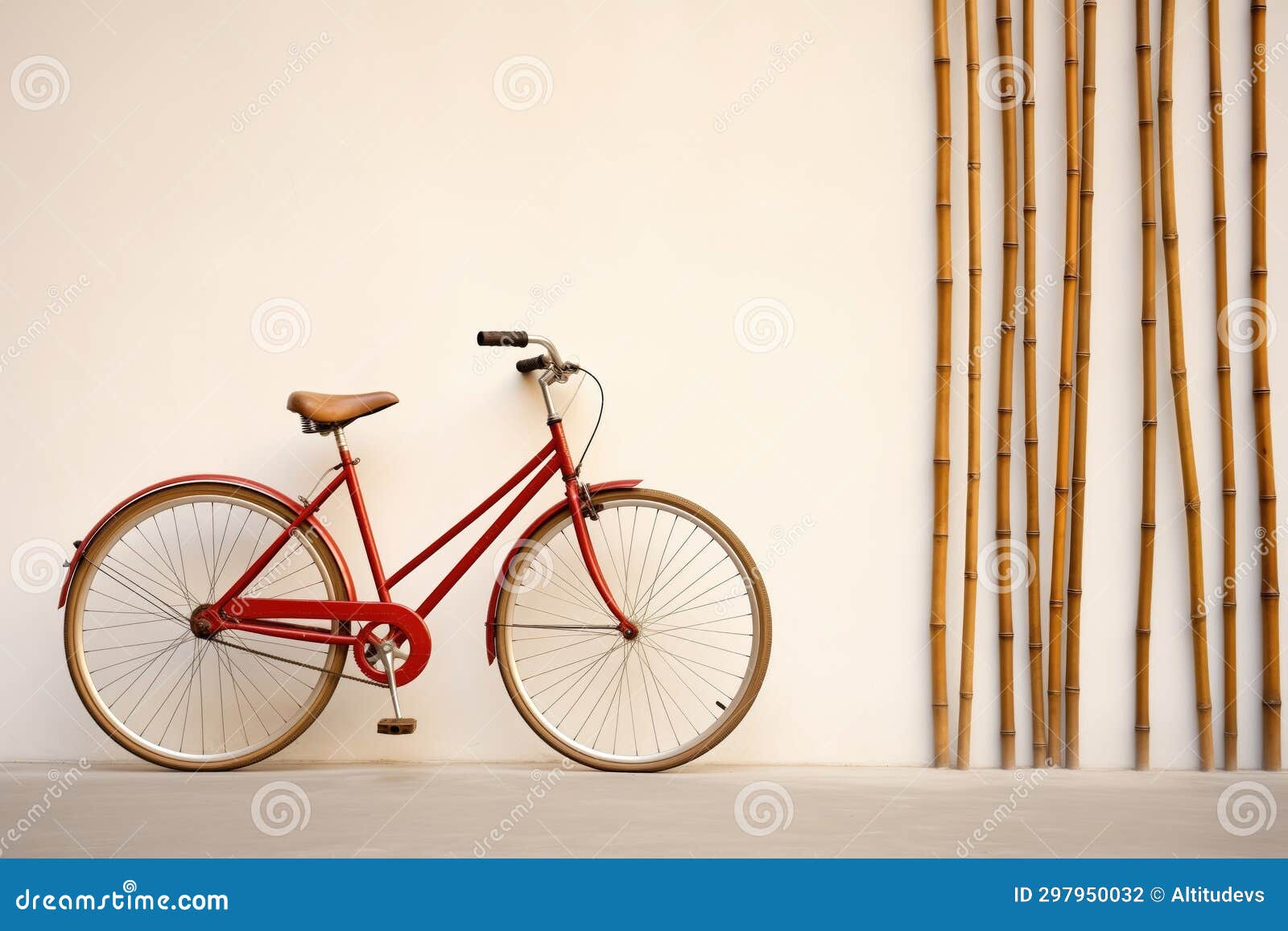 Stylized Bamboo Bicycle Against a Minimalist Backdrop Stock Photo ...