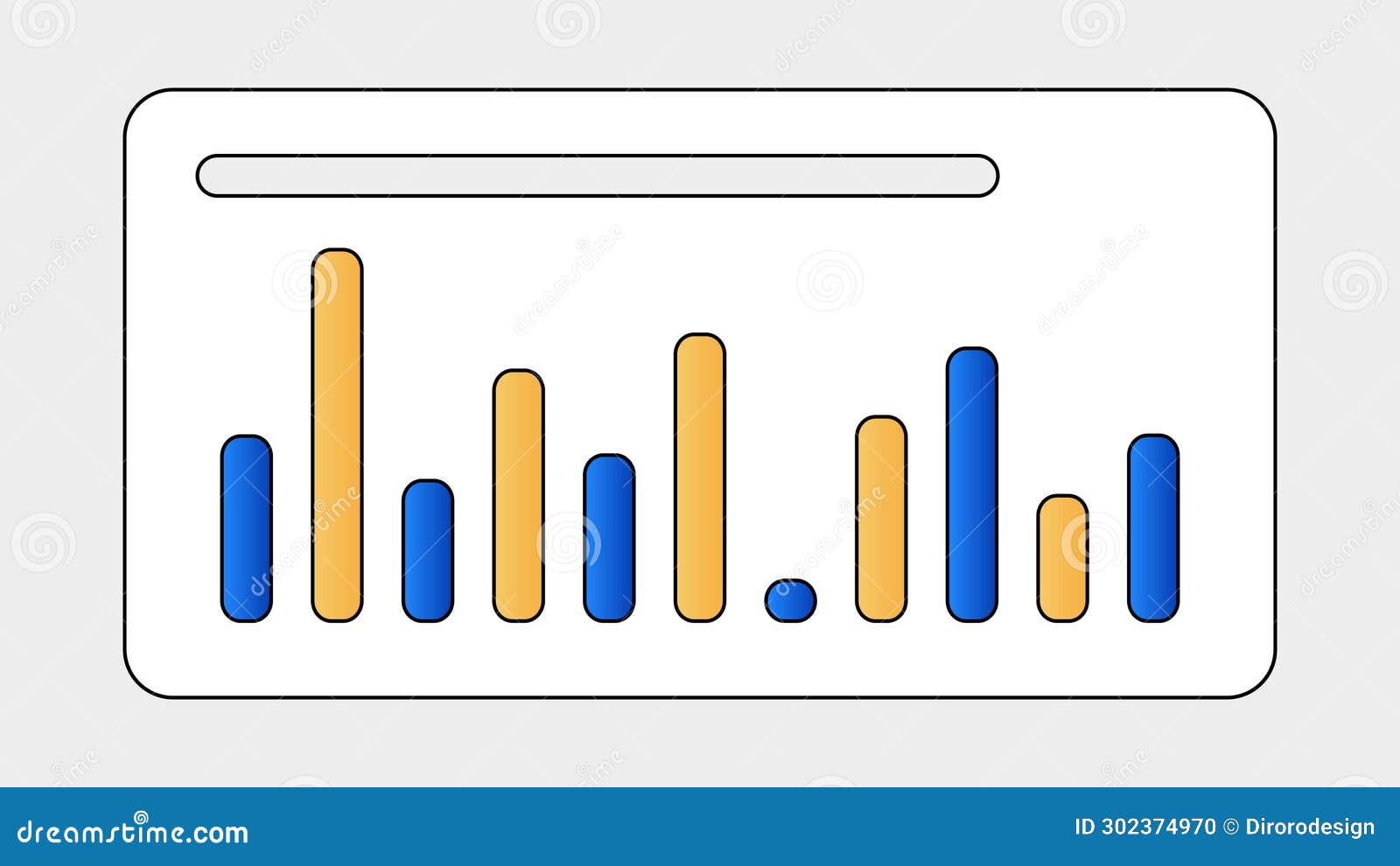 Stylized Bar Graph Infographic in Blue and Yellow Stock Vector ...
