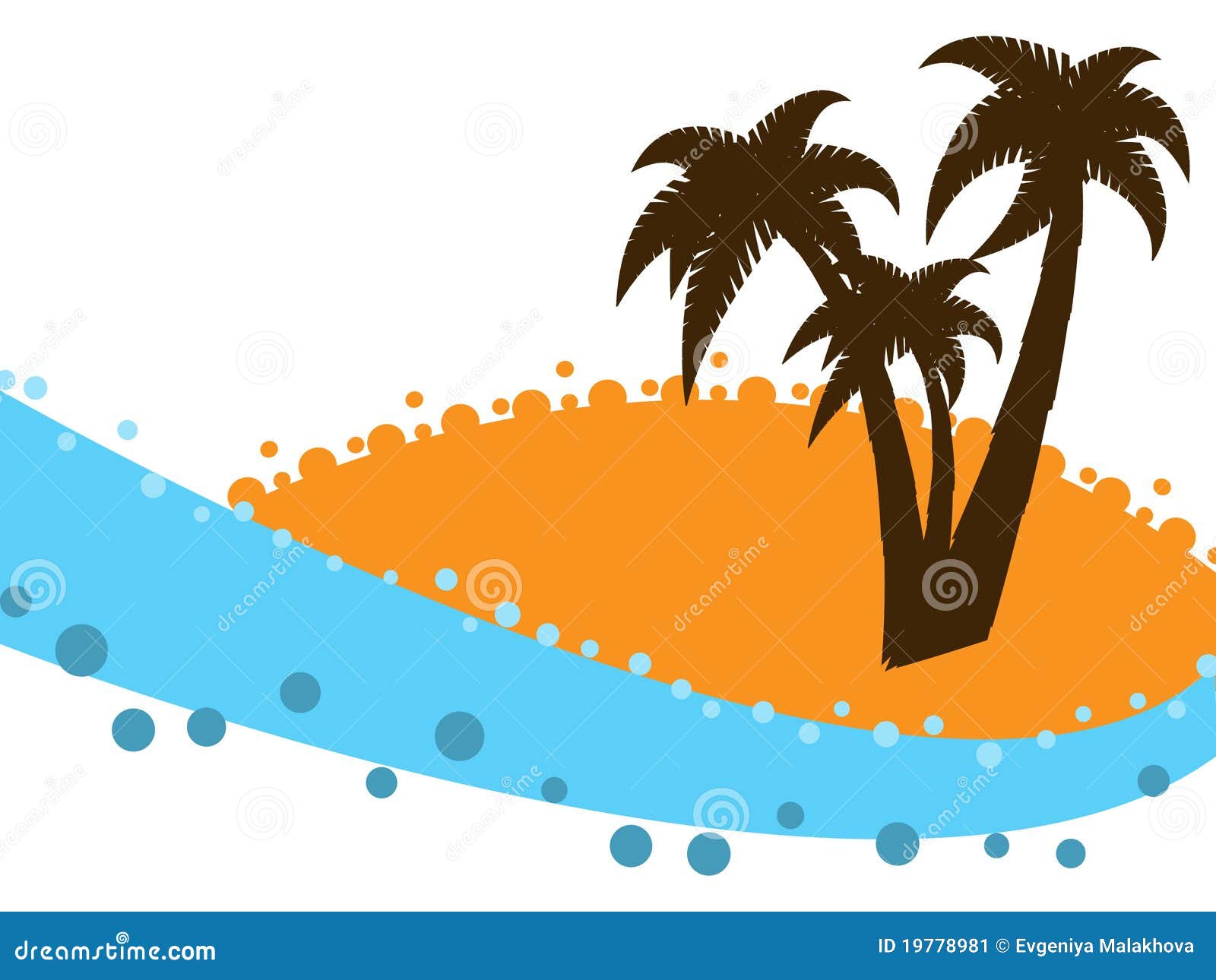 Stylized beach stock vector. Illustration of design, horizon - 19778981