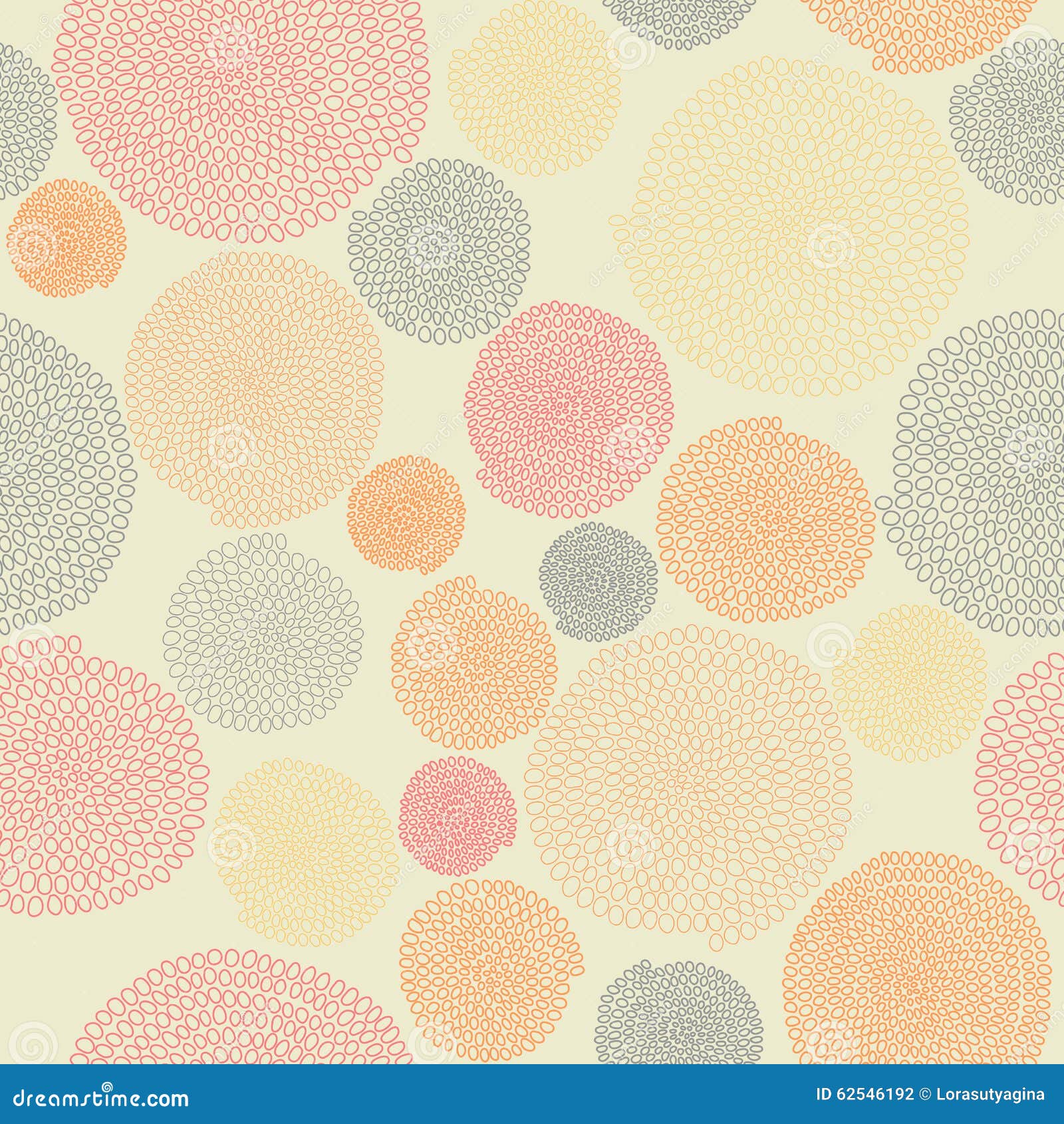 Stylized Bead Pattern. Round Elements. Seamless. Stock Vector ...