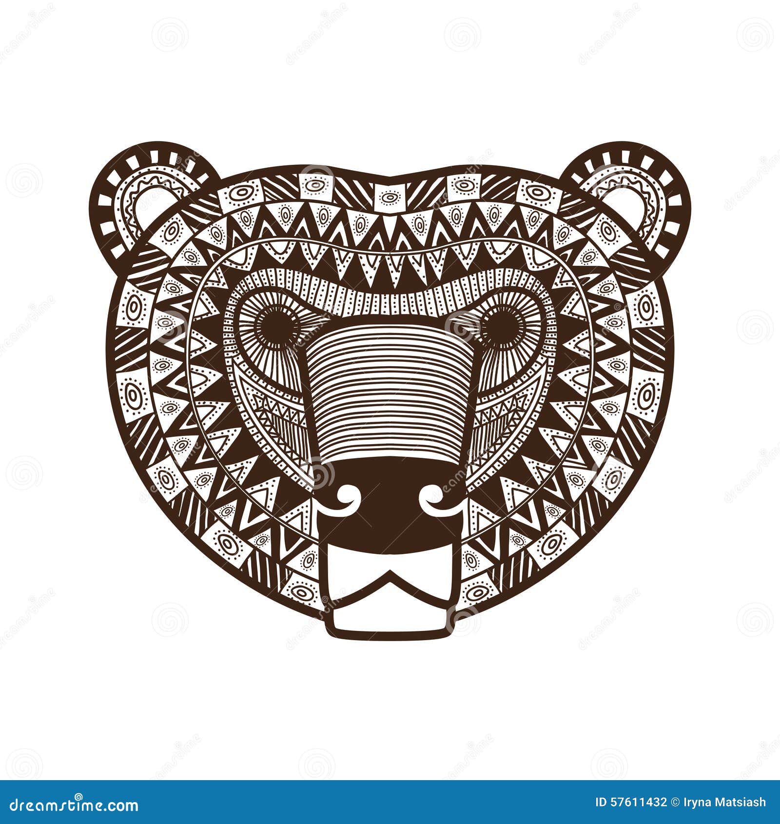 Stylized Bear face stock vector. Illustration of decoration - 57611432
