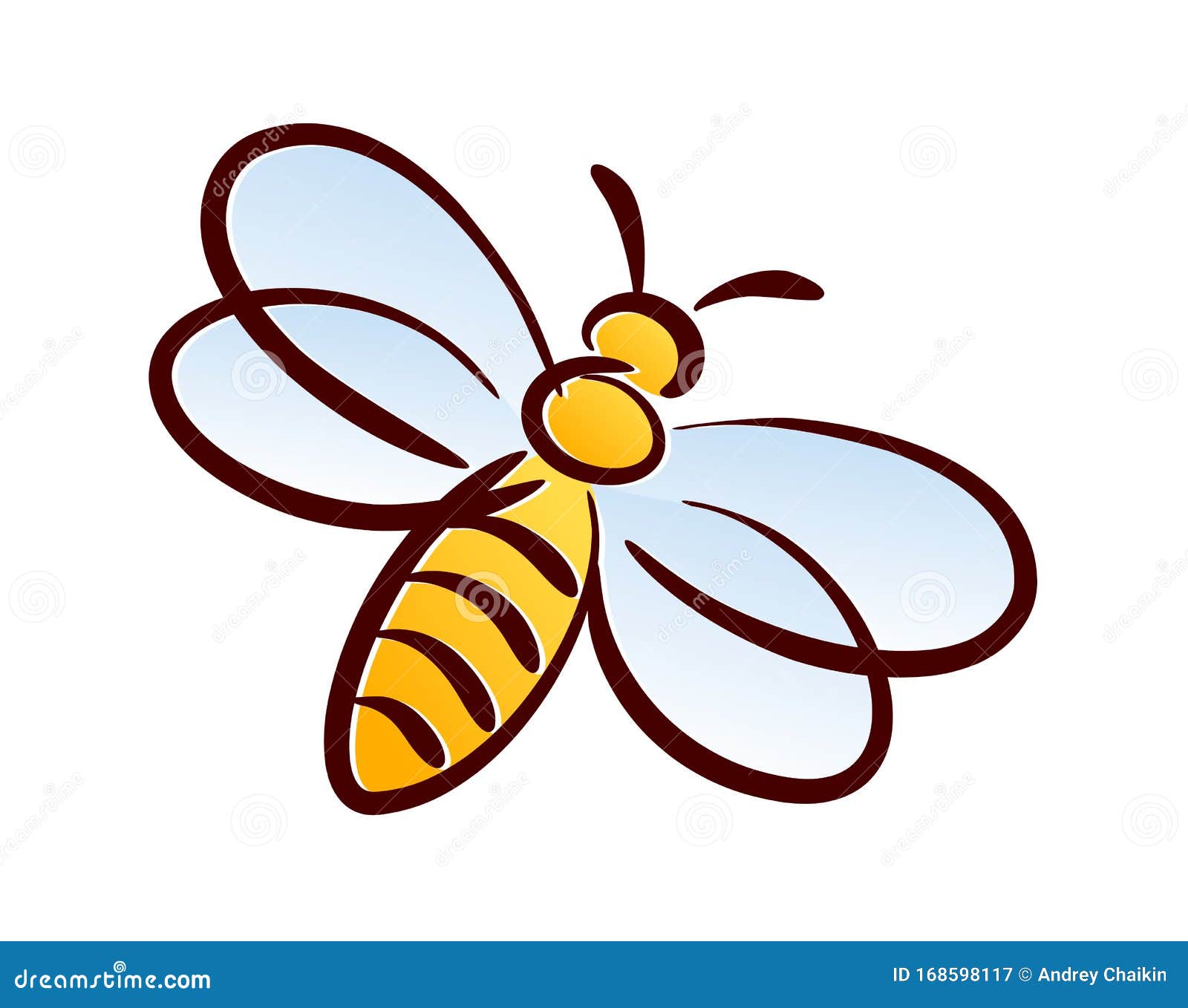 Stylized bee symbol. stock vector. Illustration of sign - 168598117