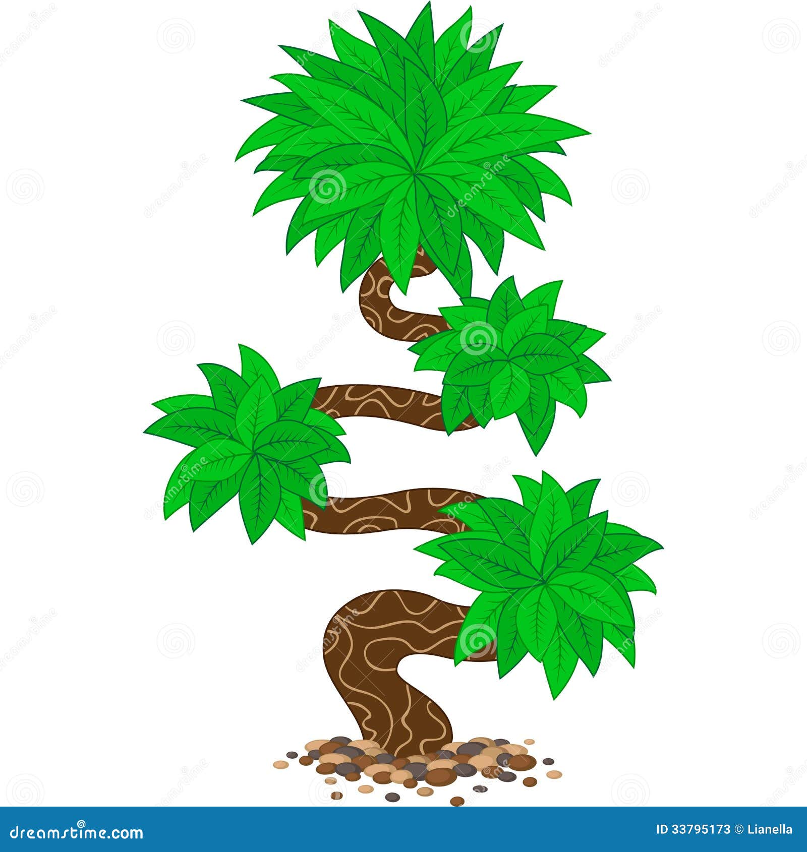 Stylized Bent Tree stock vector. Illustration of decoration - 33795173