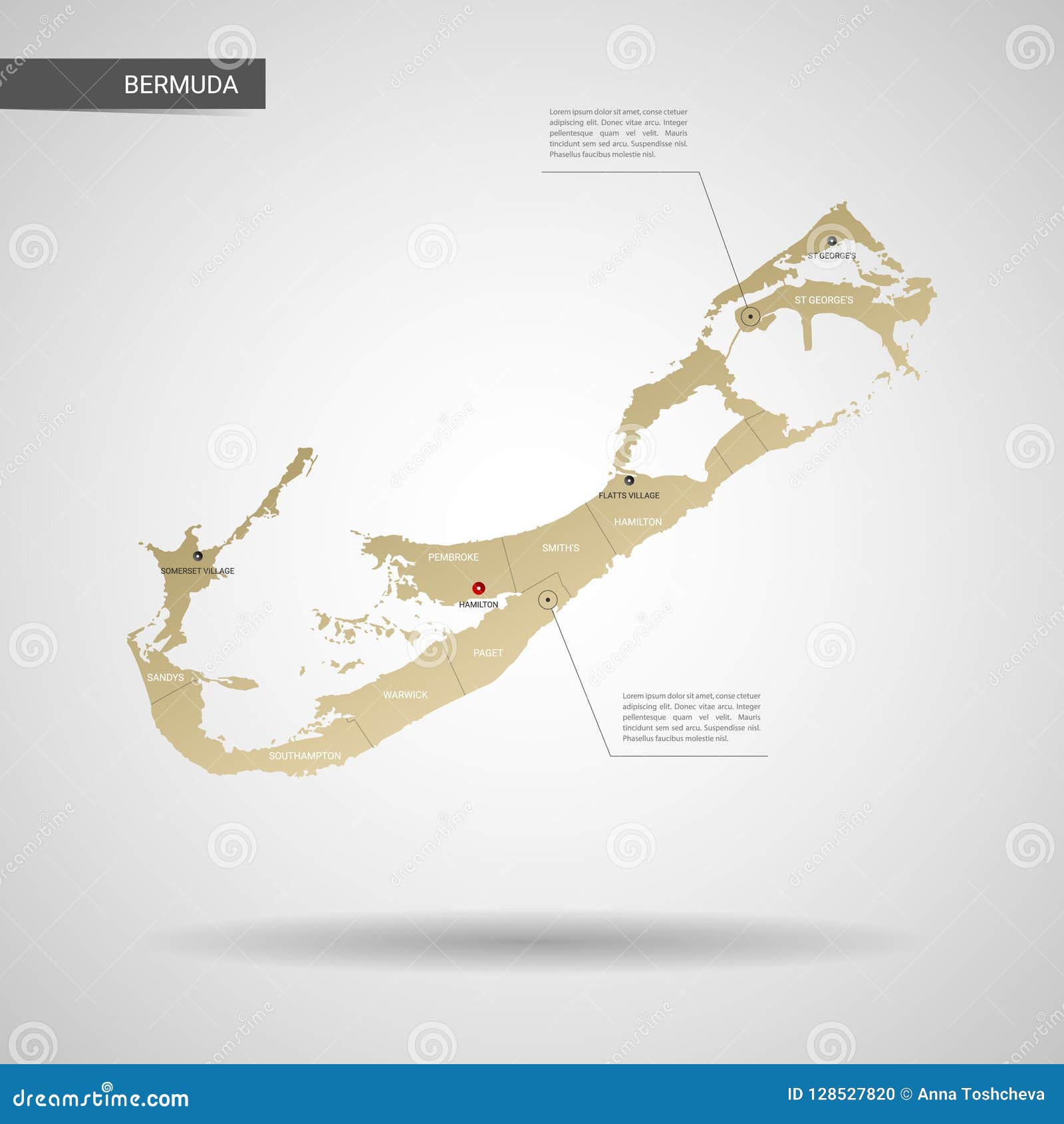 Stylized Bermuda Map Vector Illustration. Stock Vector - Illustration ...