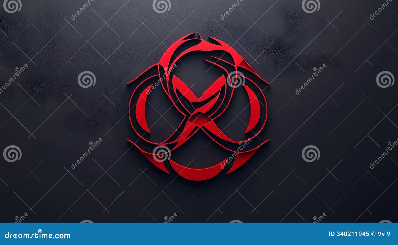 Stylized Biohazard Symbol on Dark Background Stock Illustration ...