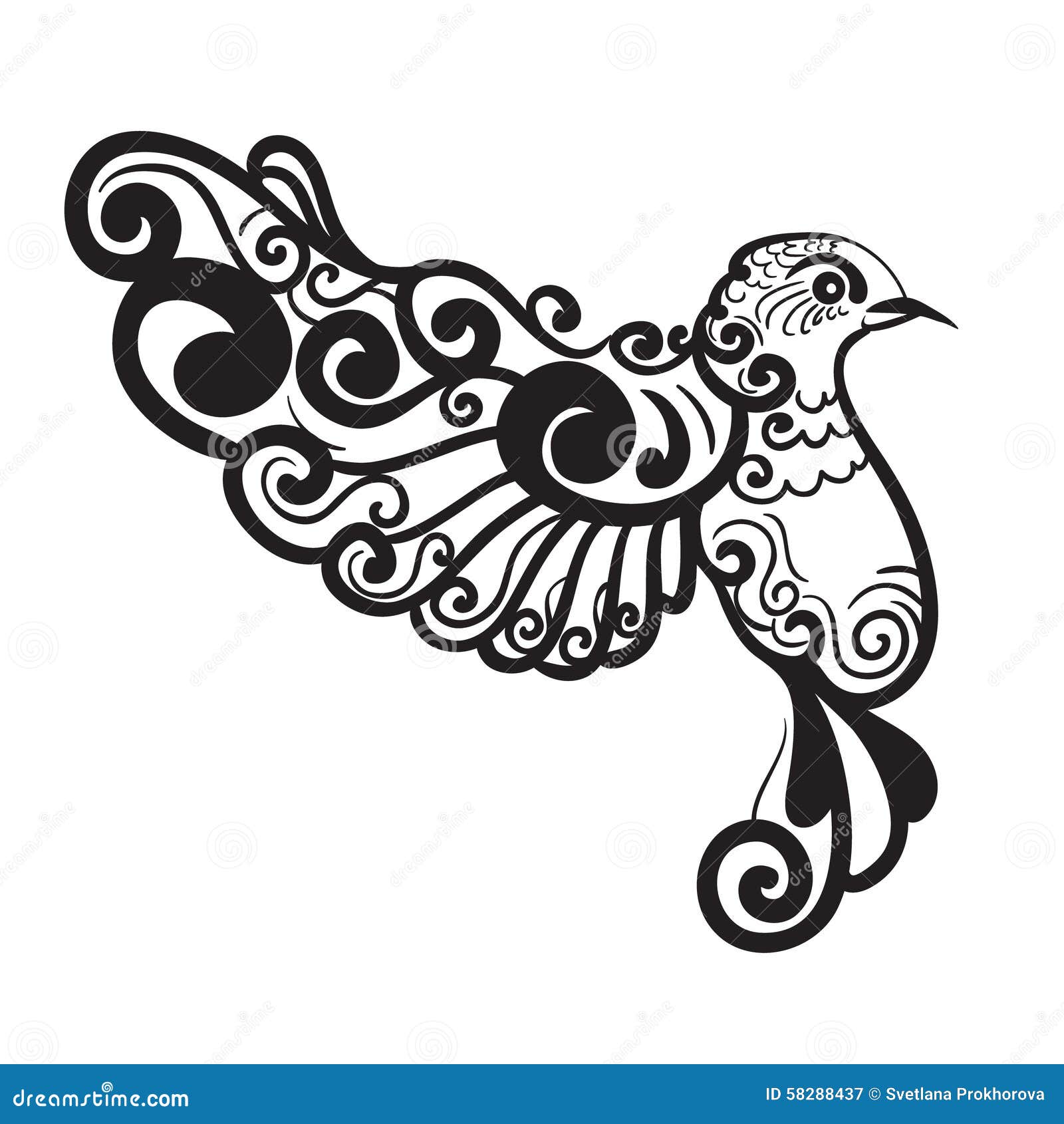 Stylized bird stock vector. Illustration of concept, lines - 58288437
